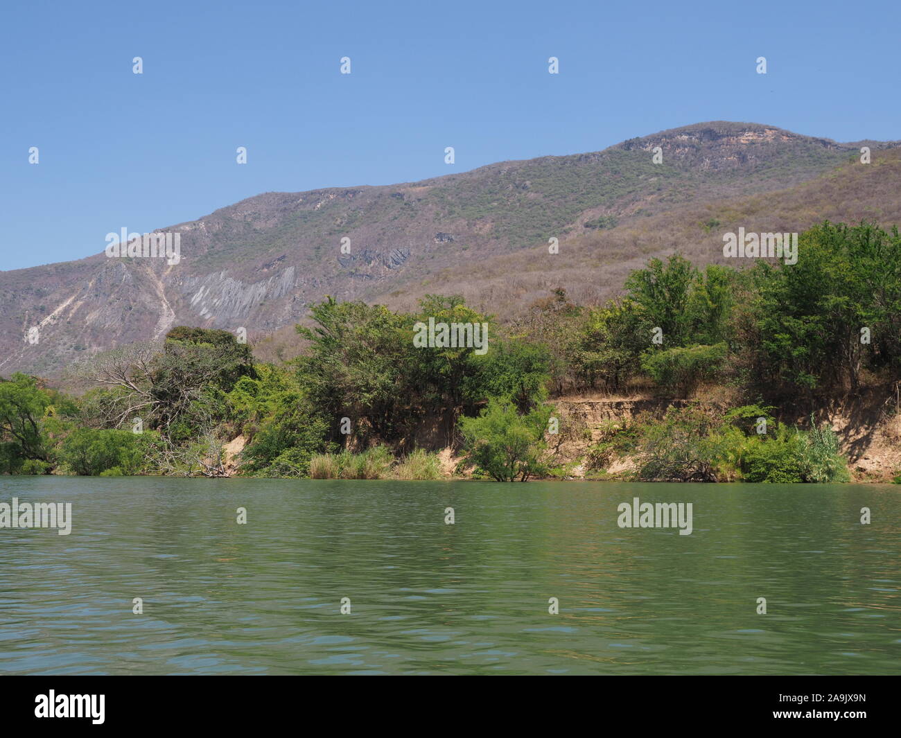 Picturesque view to wild slope of Sumidero canyon at Grijalva river ...