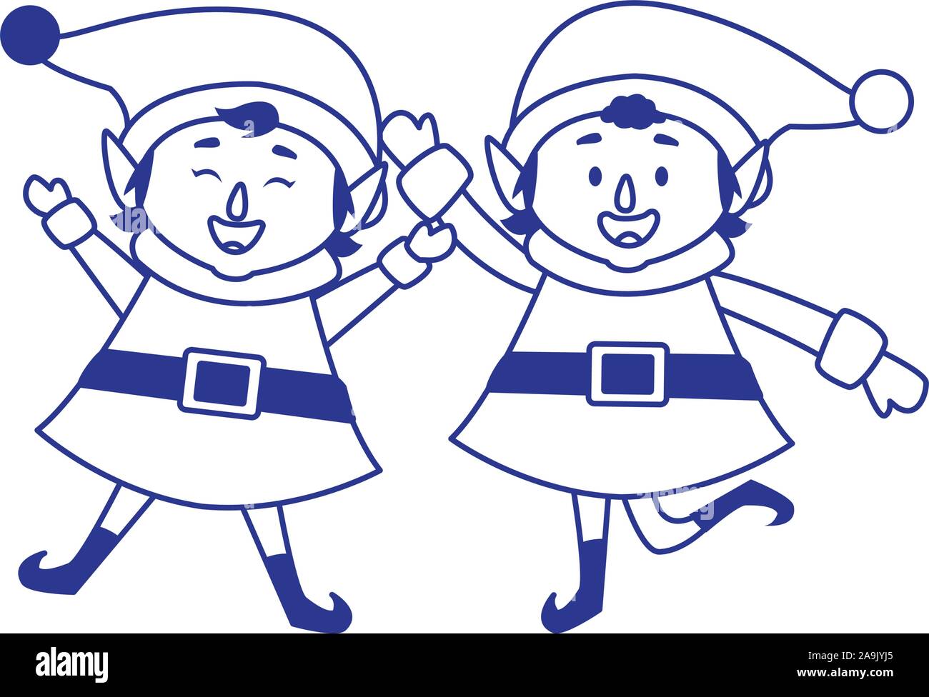 happy christmas elfs, flat design Stock Vector Image & Art - Alamy