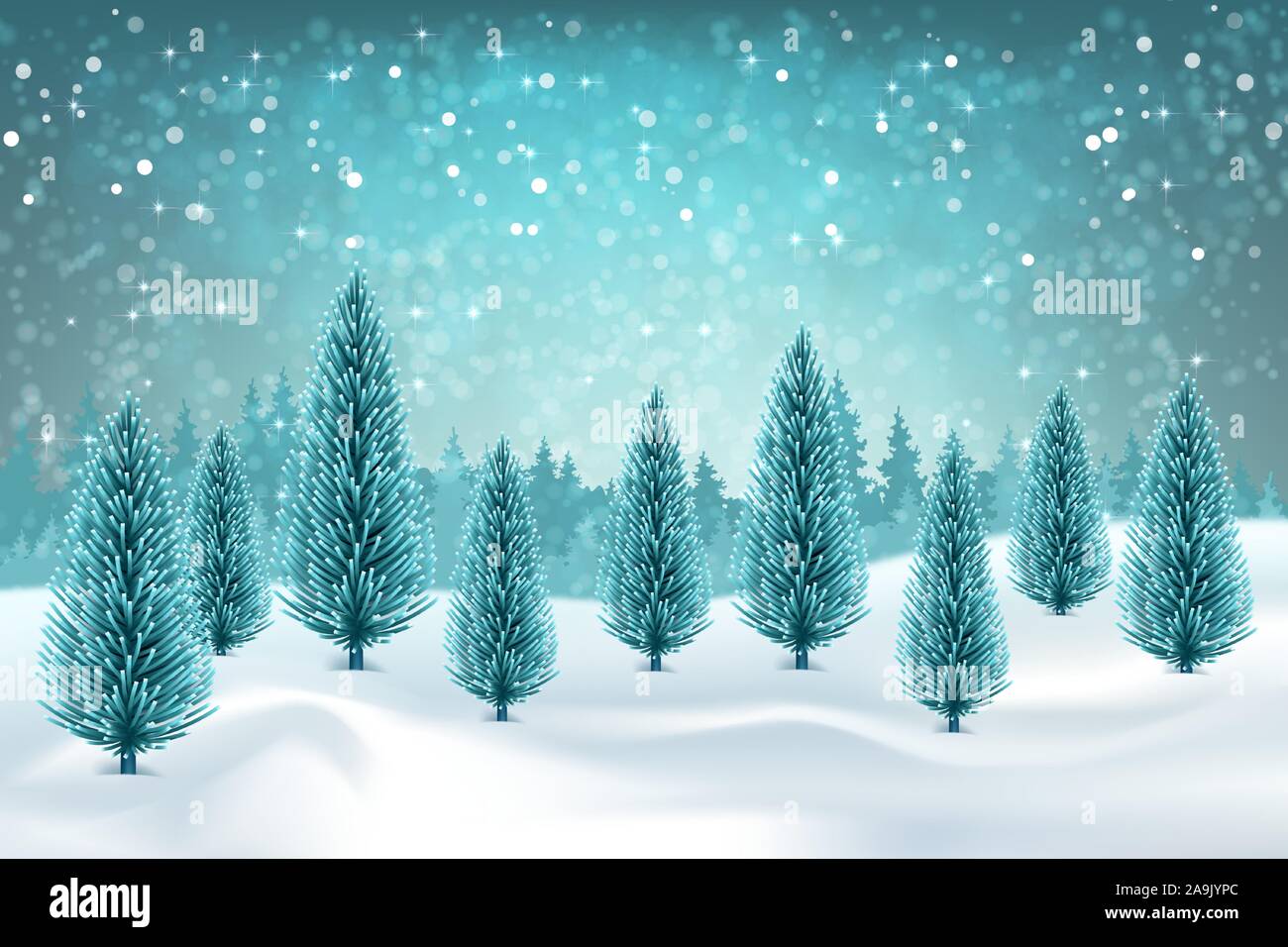 Winter scene snowy hill Stock Vector Images - Alamy
