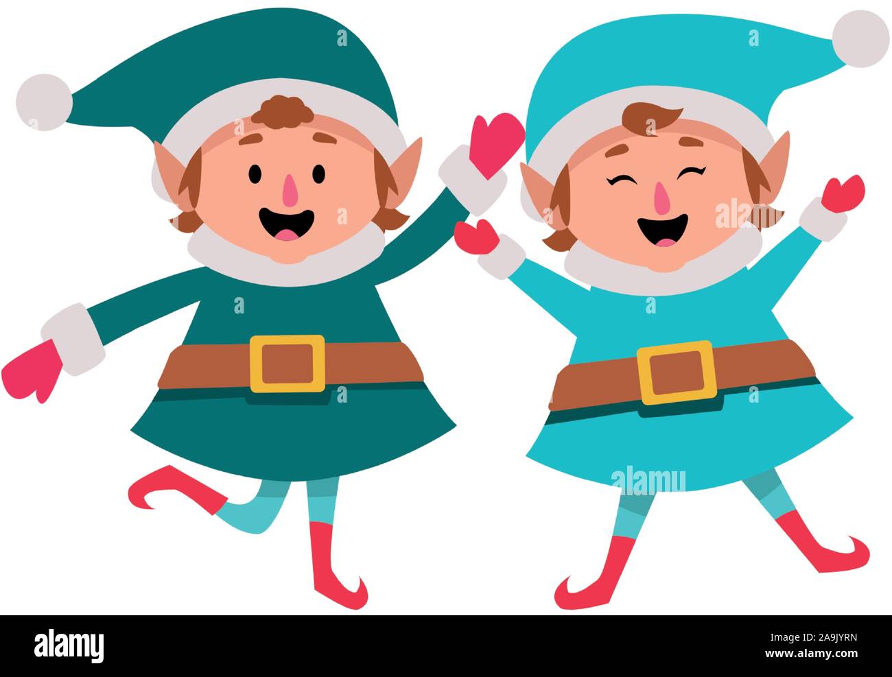 cartoon christmas elfs, colorful design Stock Vector Image & Art - Alamy