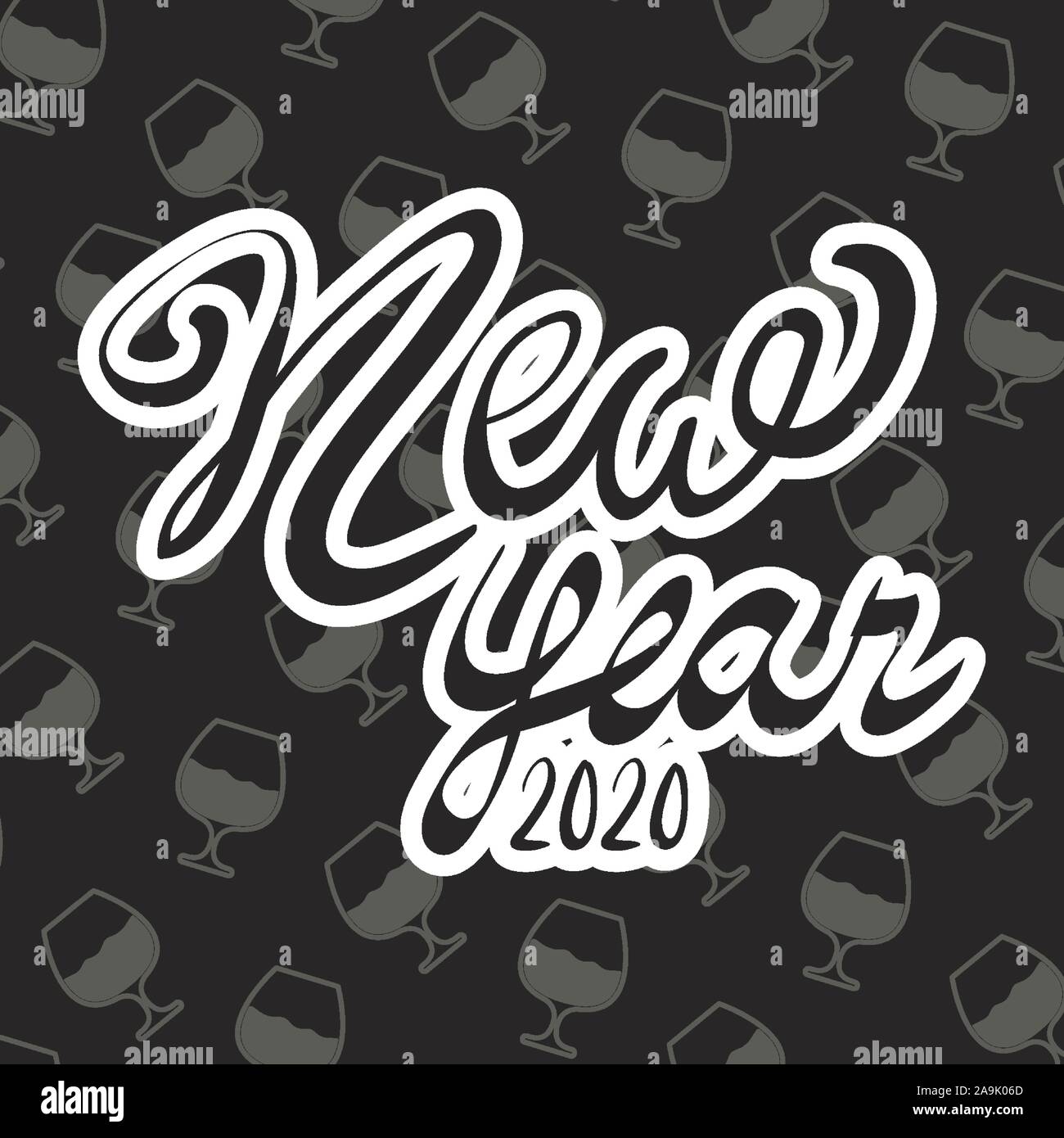 happy new year 2020 lettering celebration Stock Vector Image & Art - Alamy