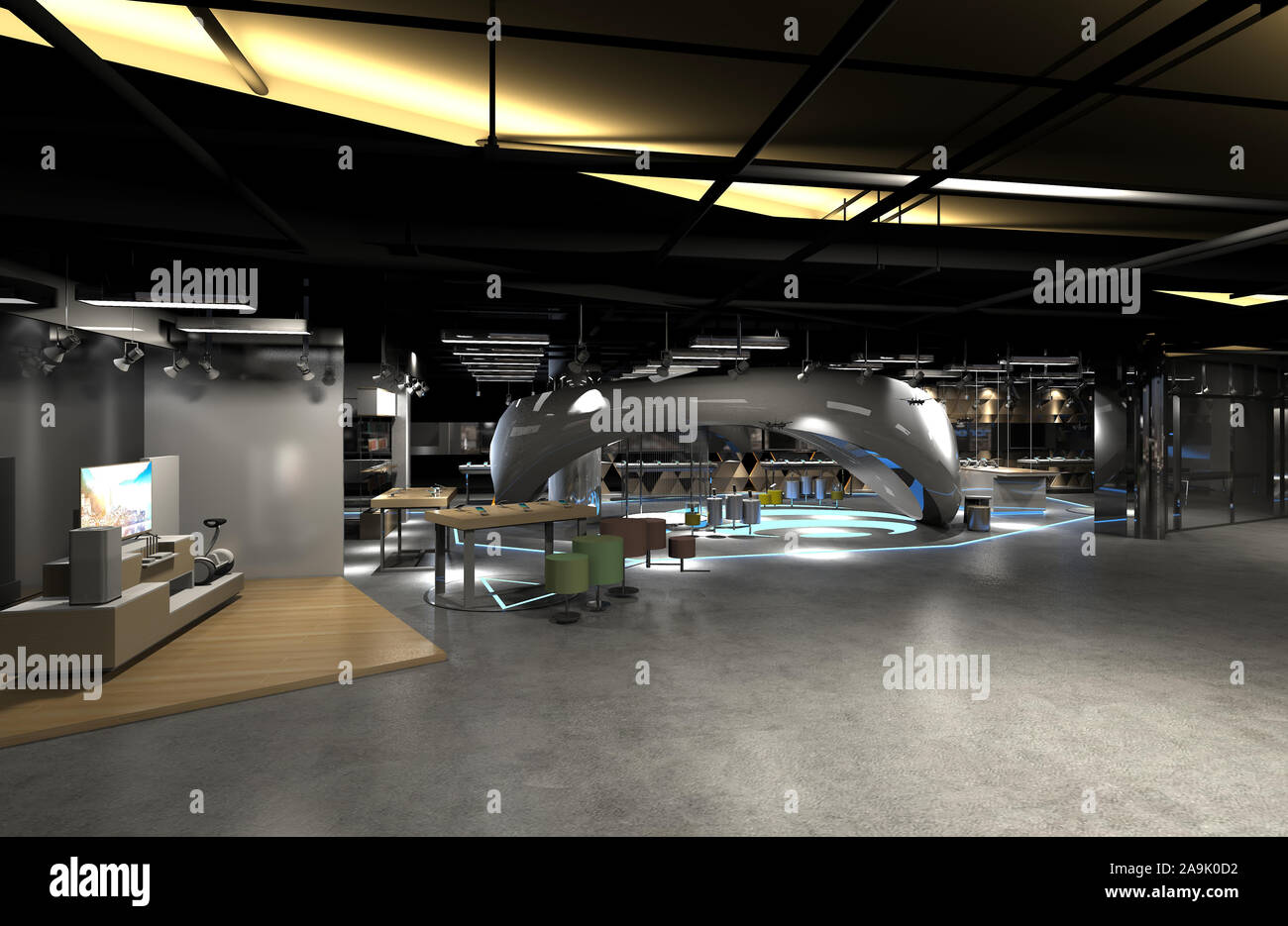 3d render game and technology shop Stock Photo - Alamy