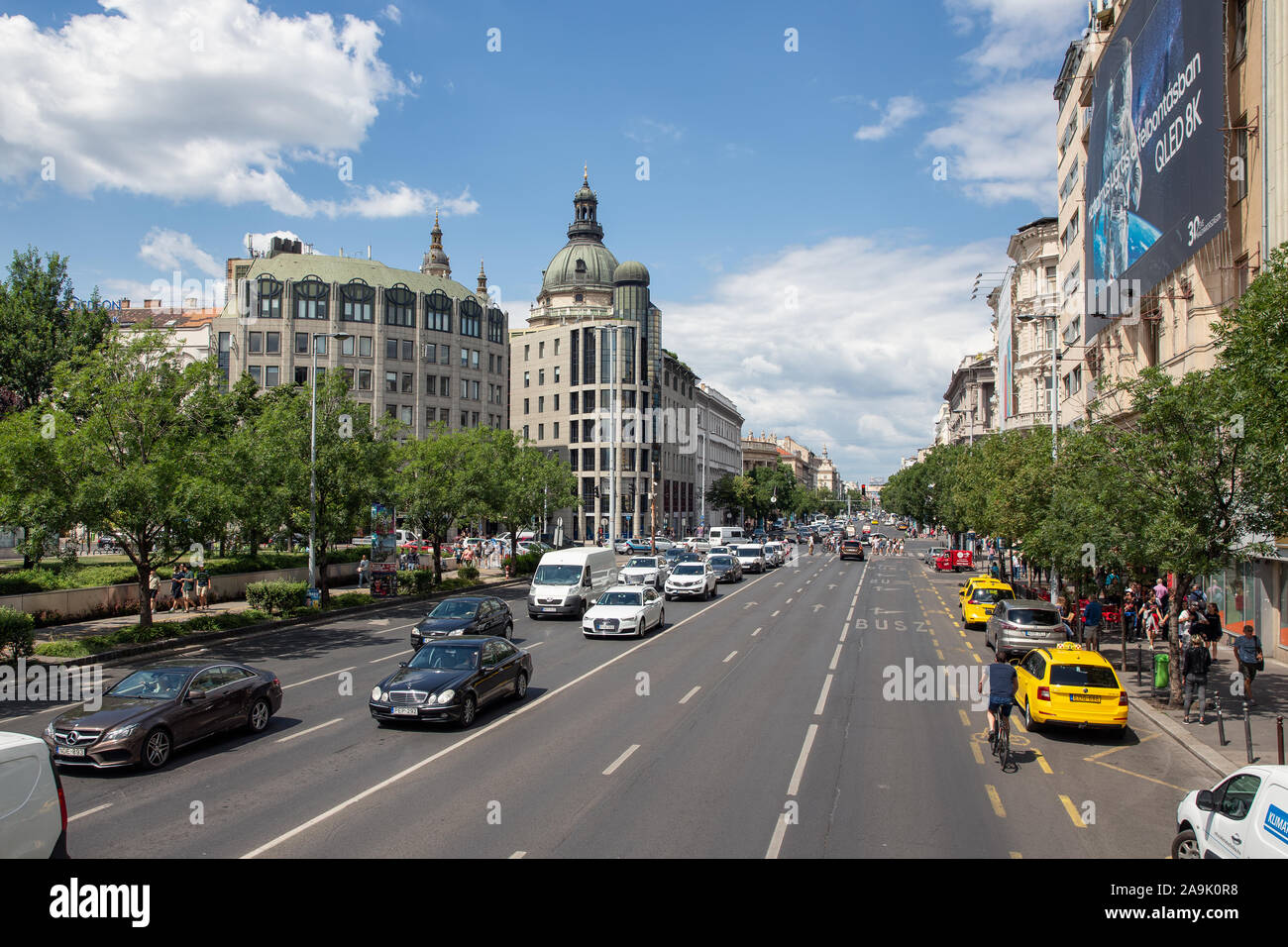 Main street downtown Budapest with traffic during rush hour Stock Photo ...