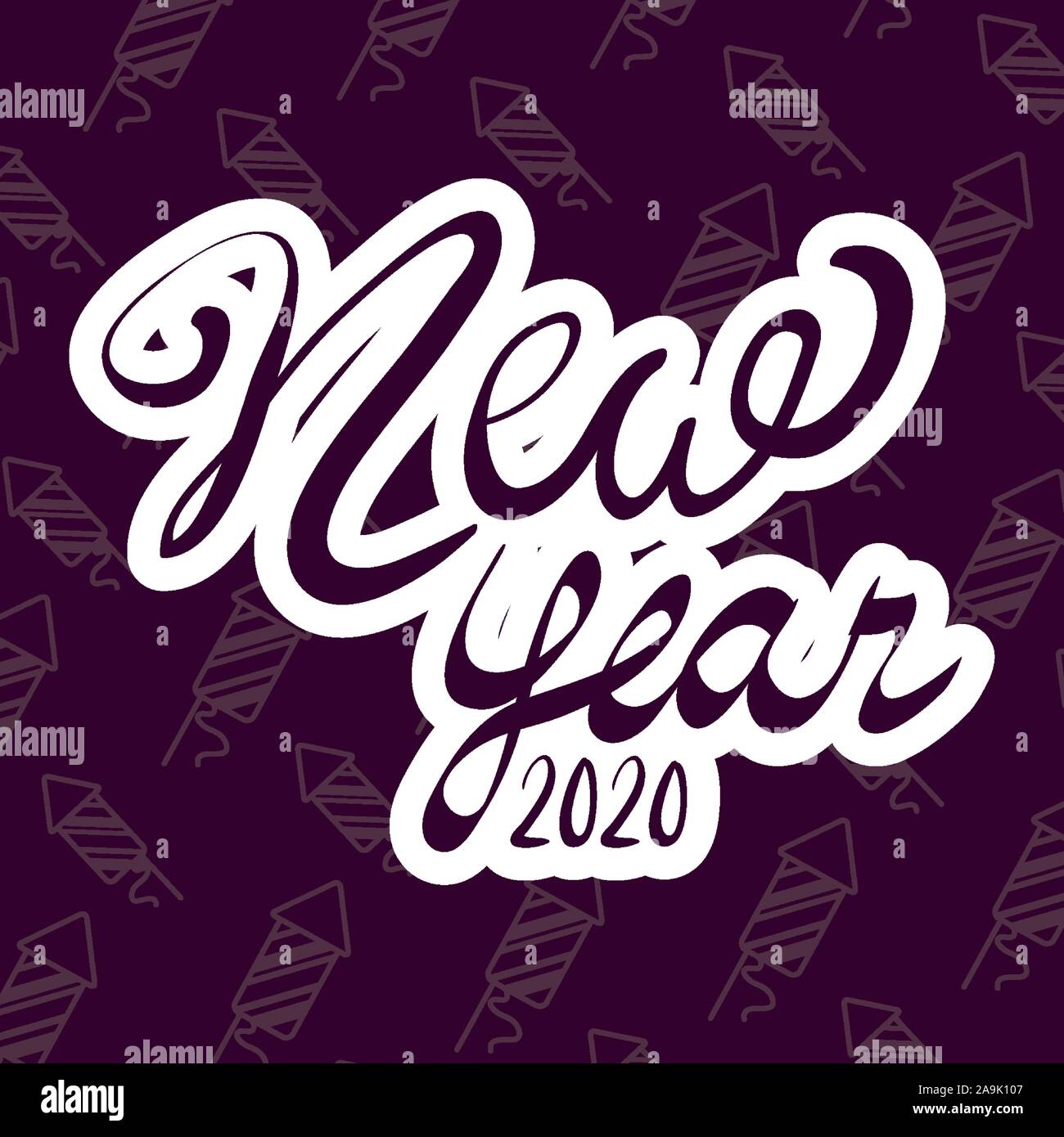 happy new year 2020 lettering celebration Stock Vector Image & Art - Alamy
