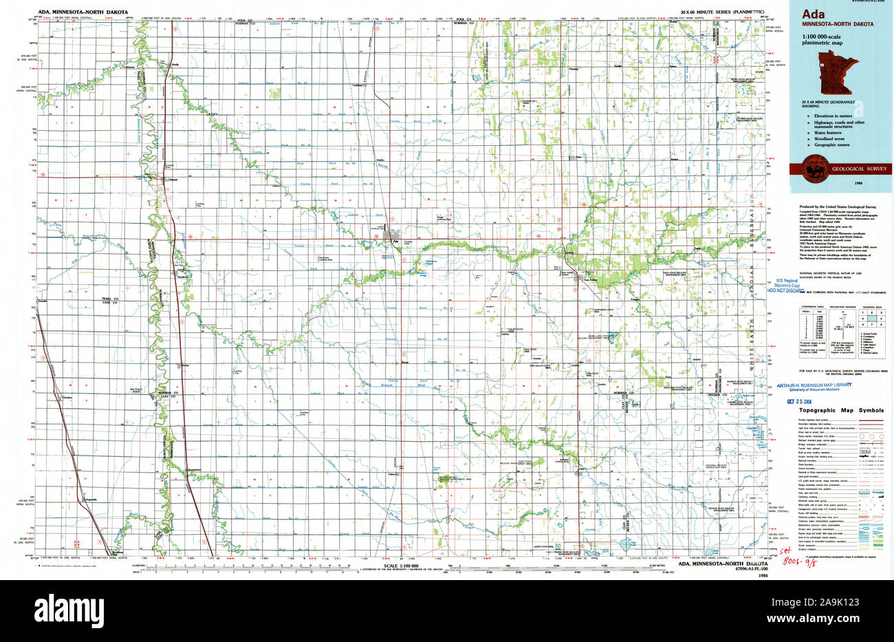 Ada minnesota map hi-res stock photography and images - Alamy