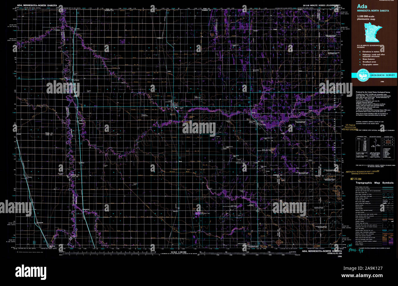 Ada minnesota map hi-res stock photography and images - Alamy