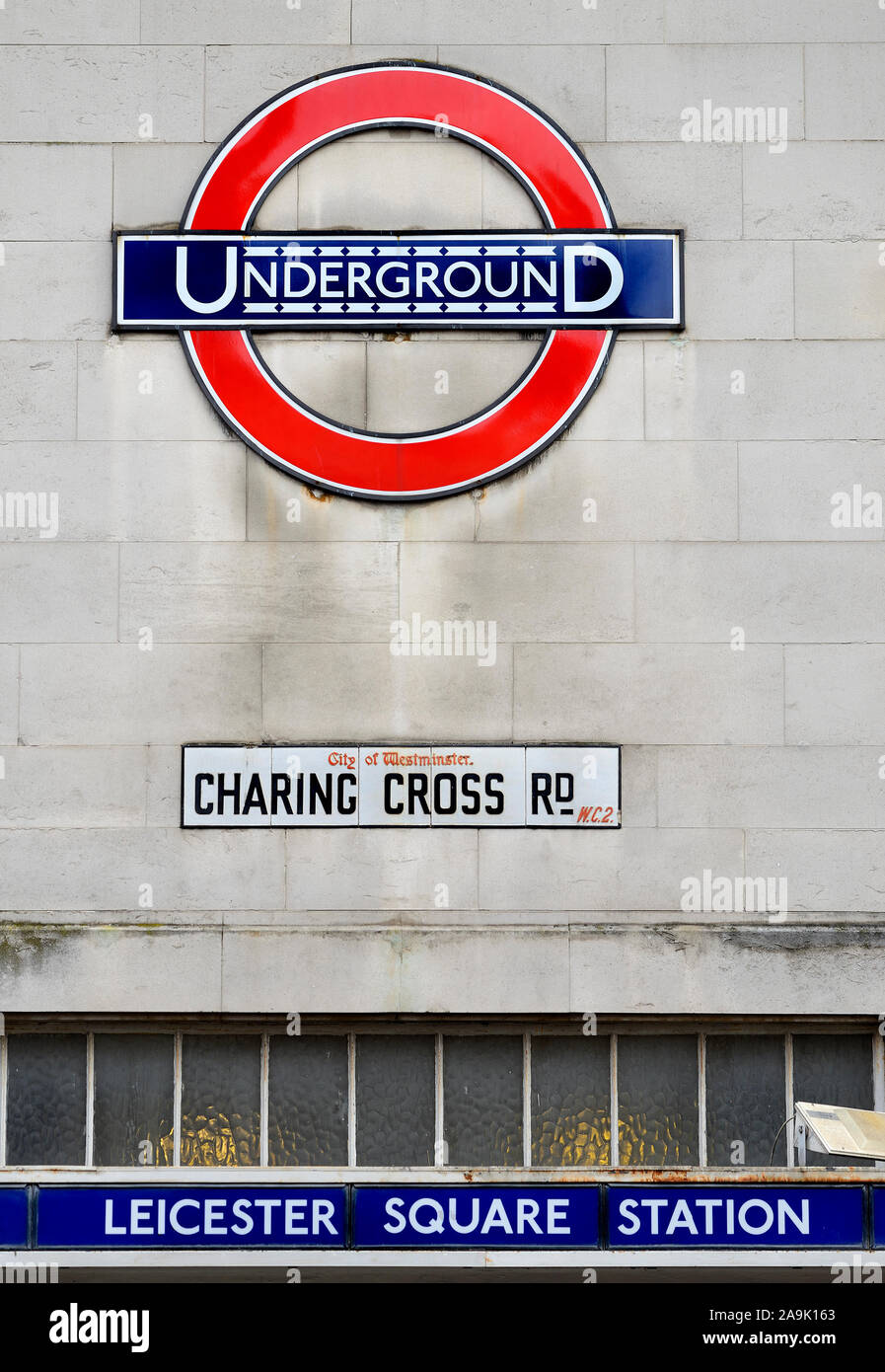 London, England, UK. Leicester Square underground station, Charing ...