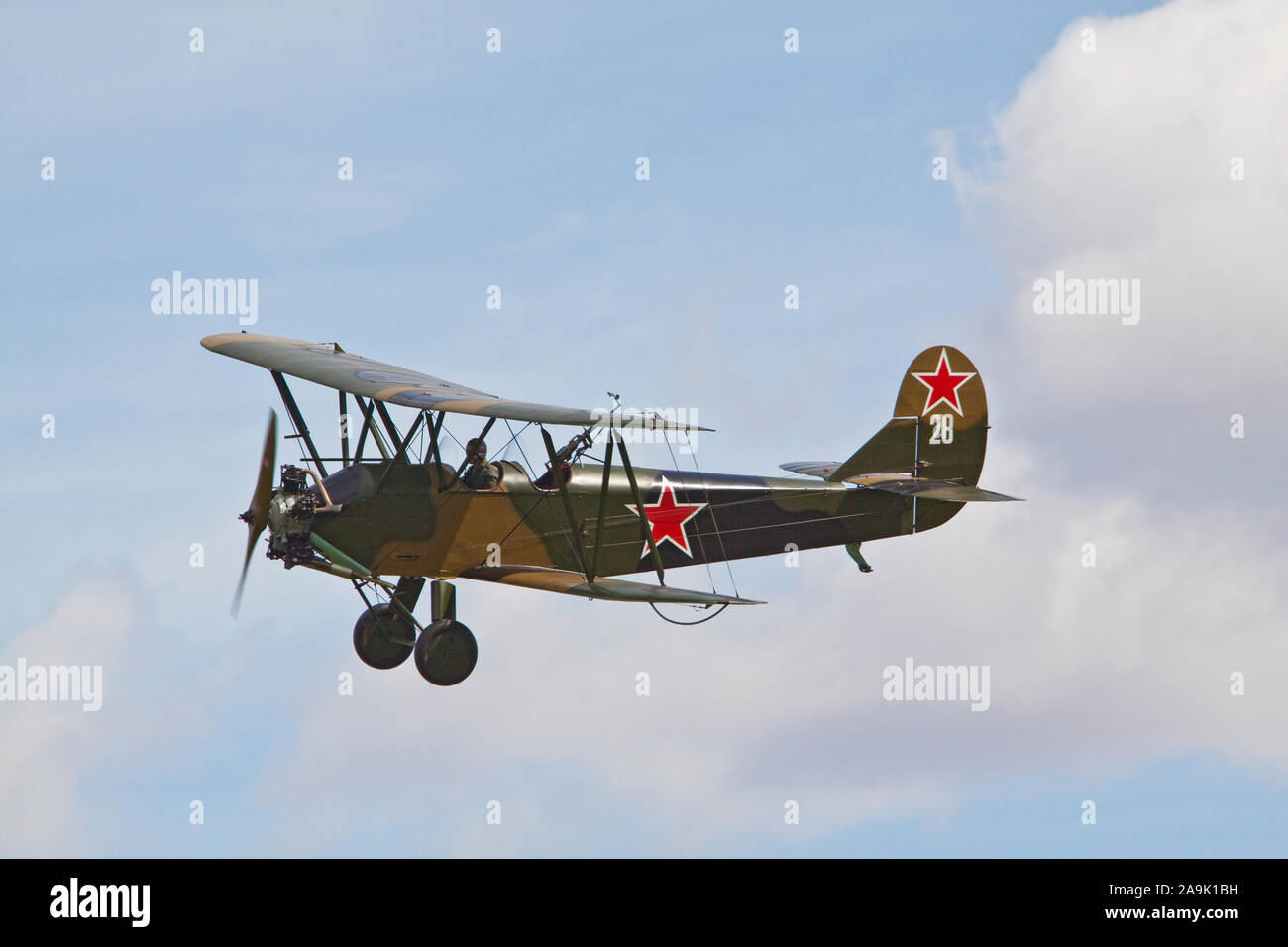 Polikarpov PO-2 Soviet biplane in flight Stock Photo - Alamy