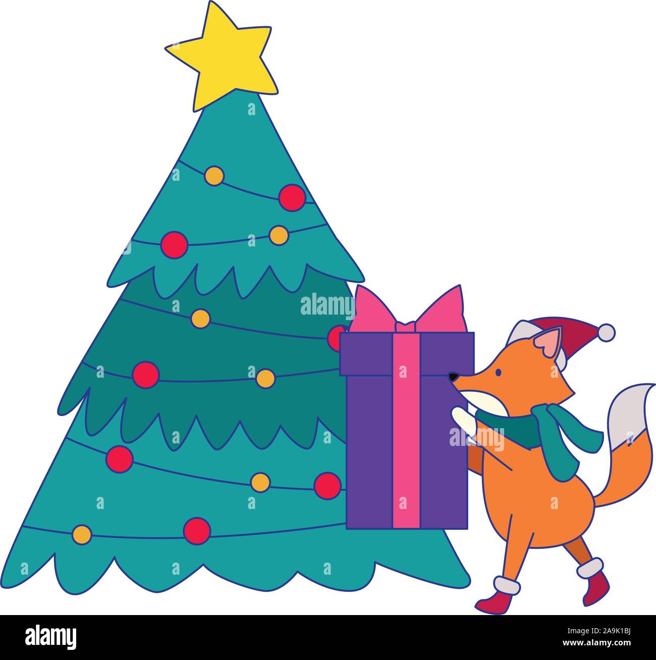 Christmas fox clipart Cut Out Stock Images & Pictures - Alamy