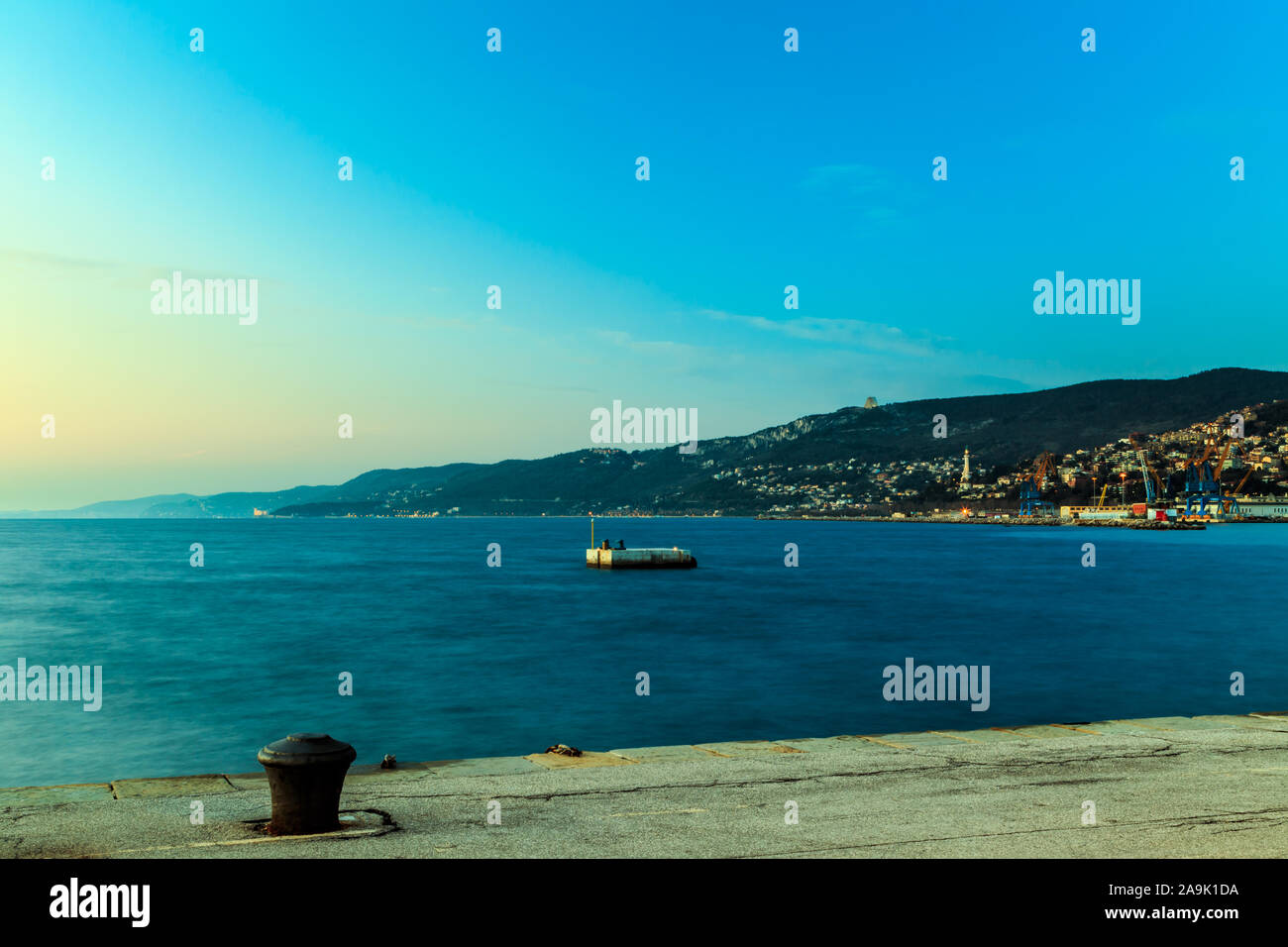 winter evening in the gulf of Trieste Stock Photo - Alamy