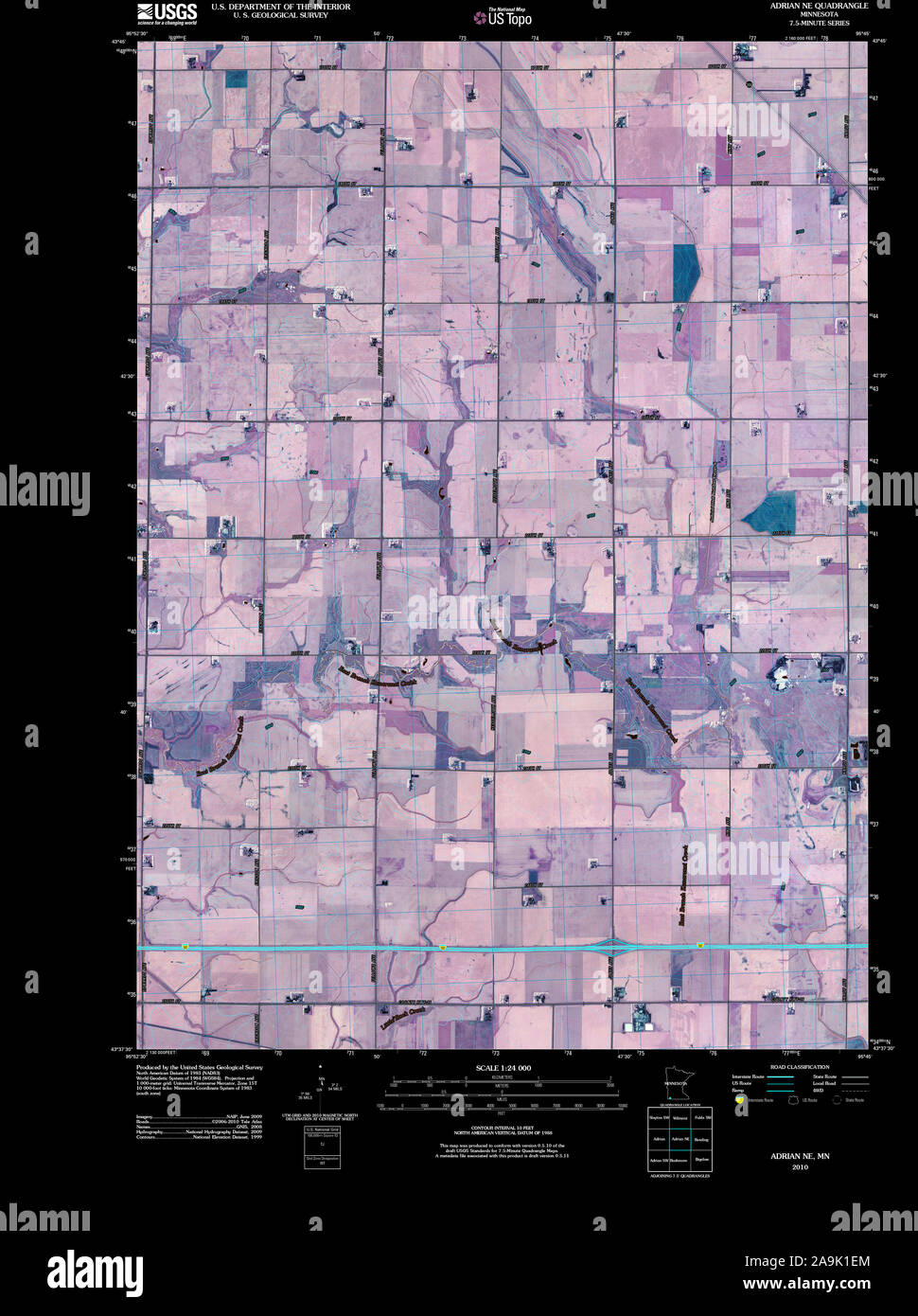 Map of adrian minnesota hi-res stock photography and images - Alamy