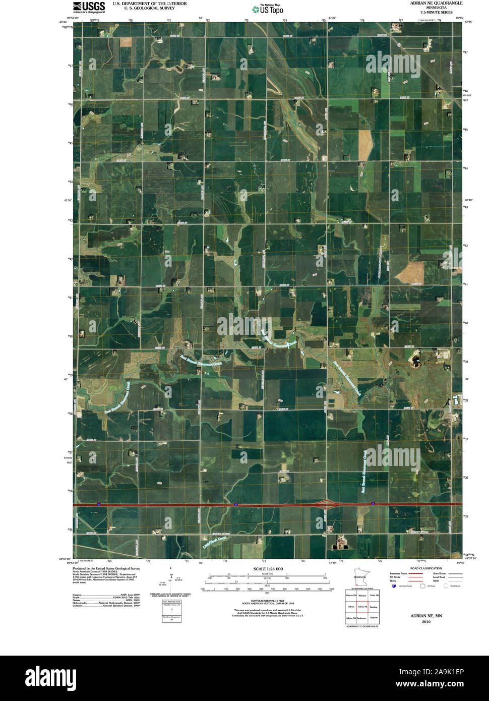 Map of adrian minnesota hi-res stock photography and images - Alamy