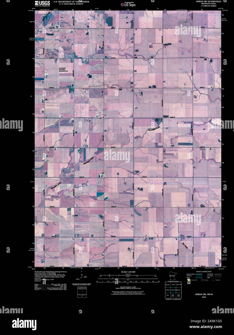 Map of adrian minnesota hi-res stock photography and images - Alamy