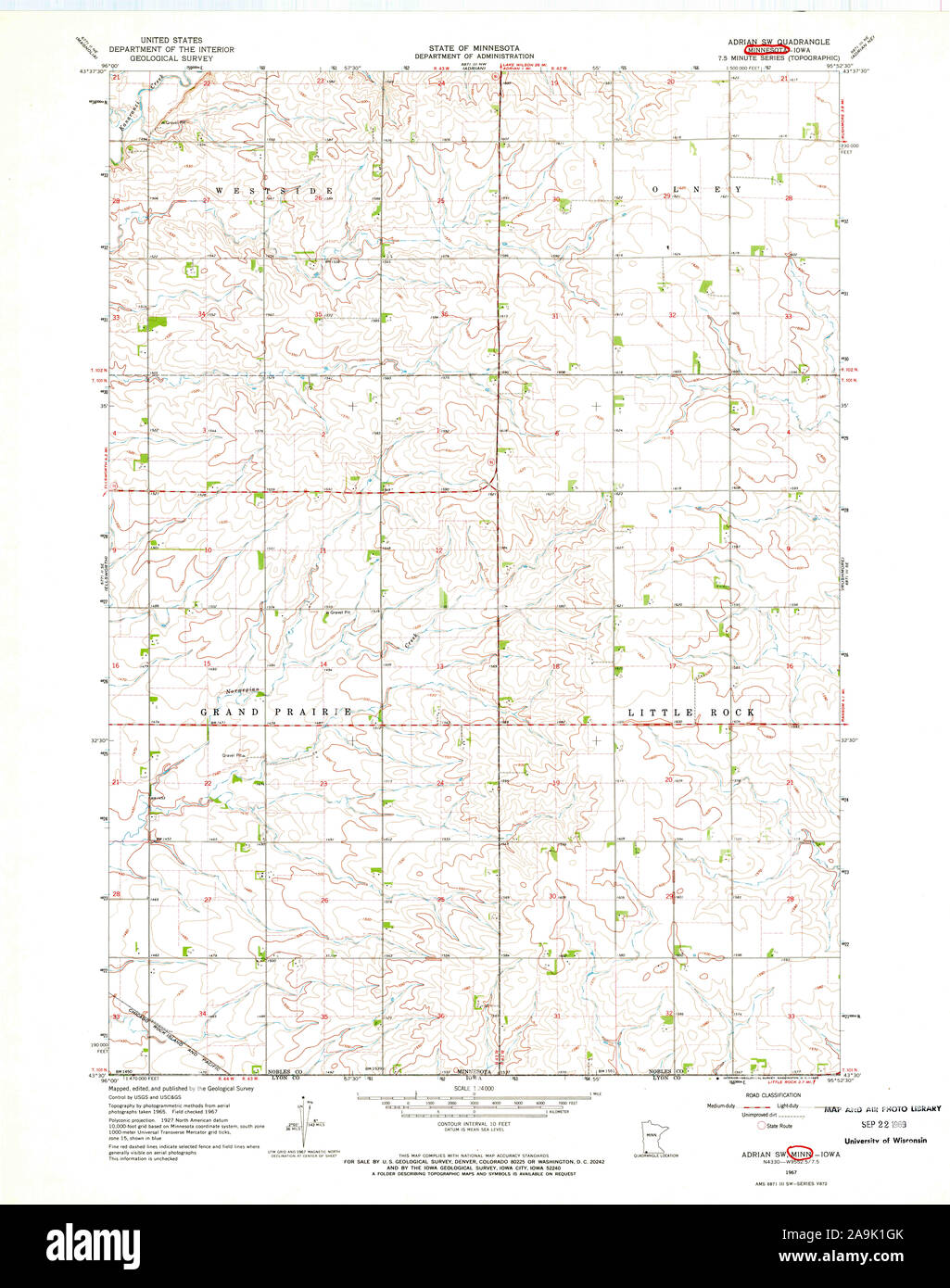 Map of adrian minnesota hi-res stock photography and images - Alamy