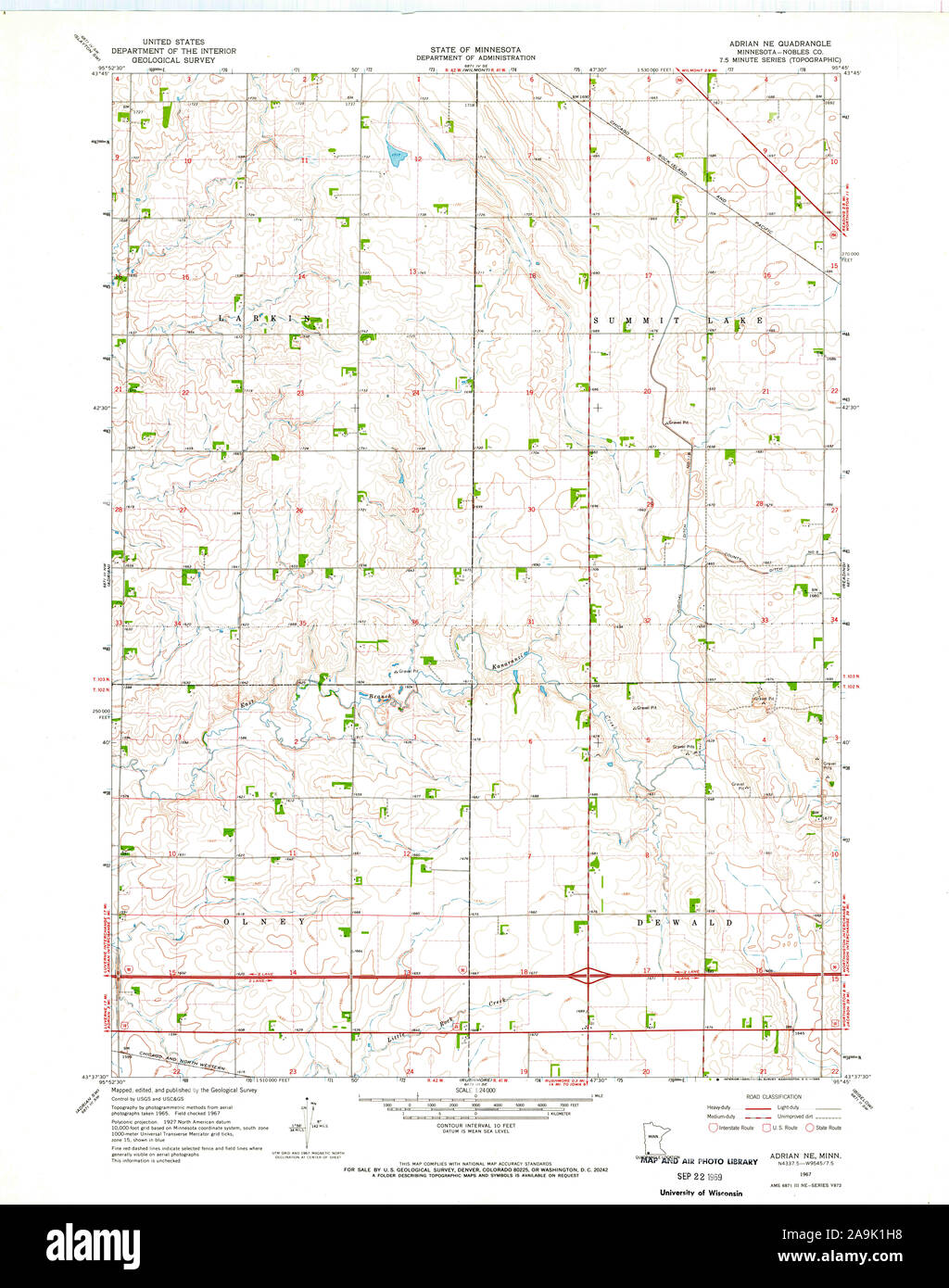 Map of adrian minnesota hi-res stock photography and images - Alamy