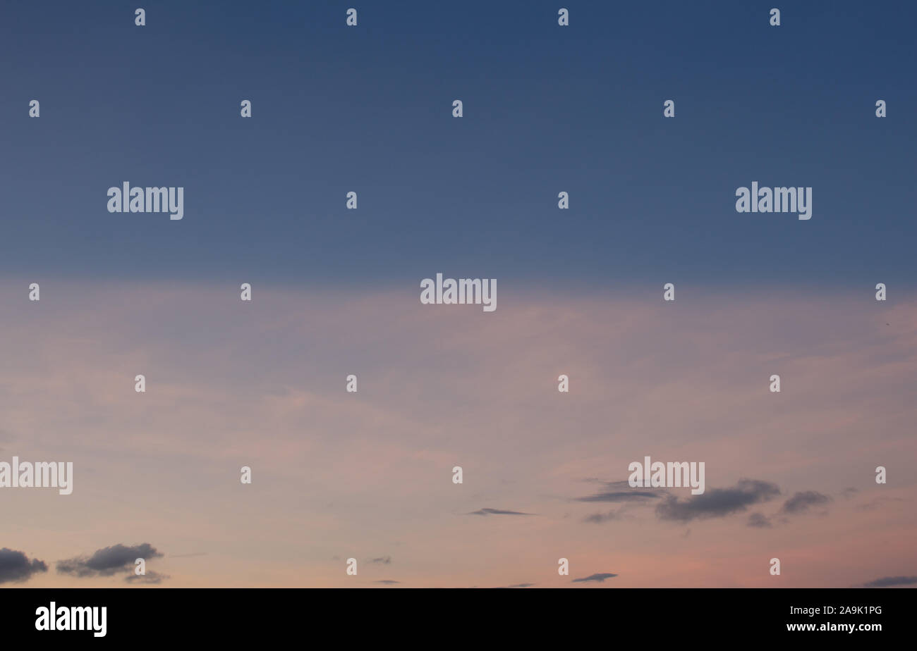 Evening sky during the sunset with two tones Stock Photo - Alamy