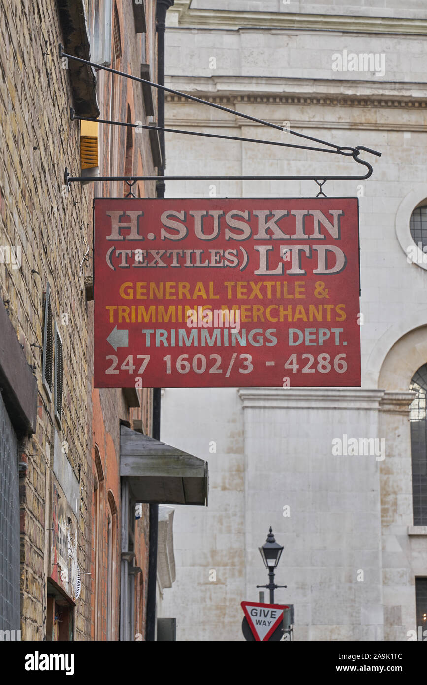 jewish shop sign spitalfields east london Stock Photo - Alamy