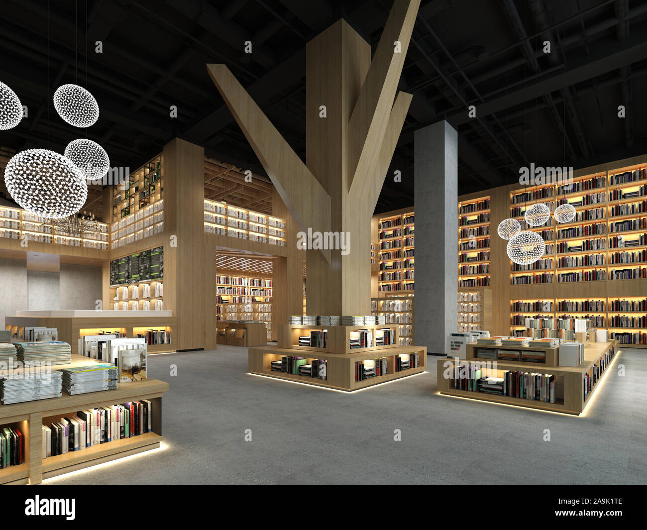 3d render of book store Stock Photo - Alamy