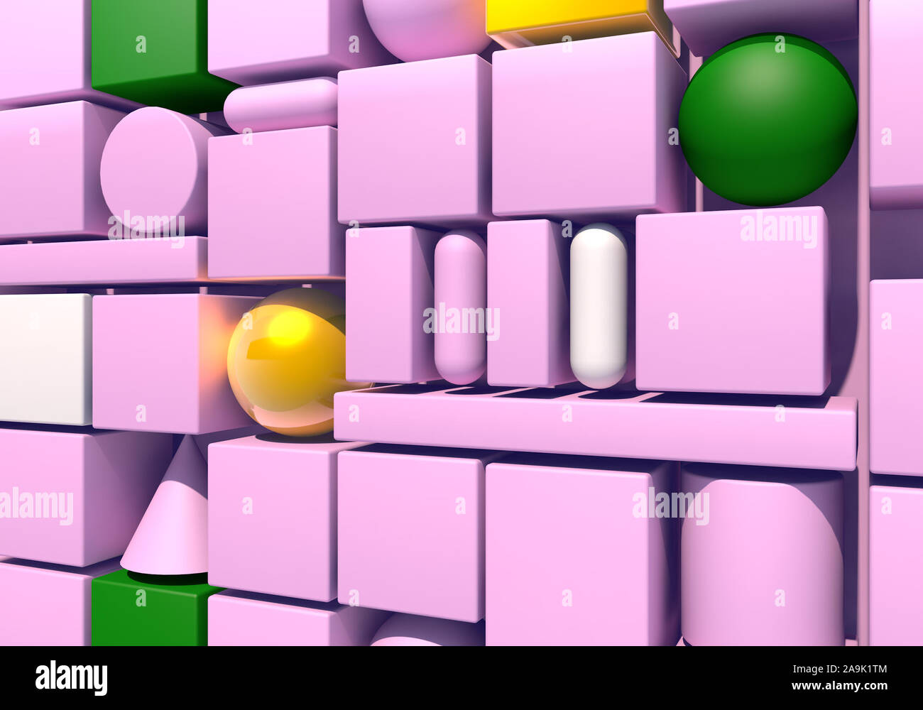Abstract background with wall of multiple 3d shapes Stock Photo - Alamy