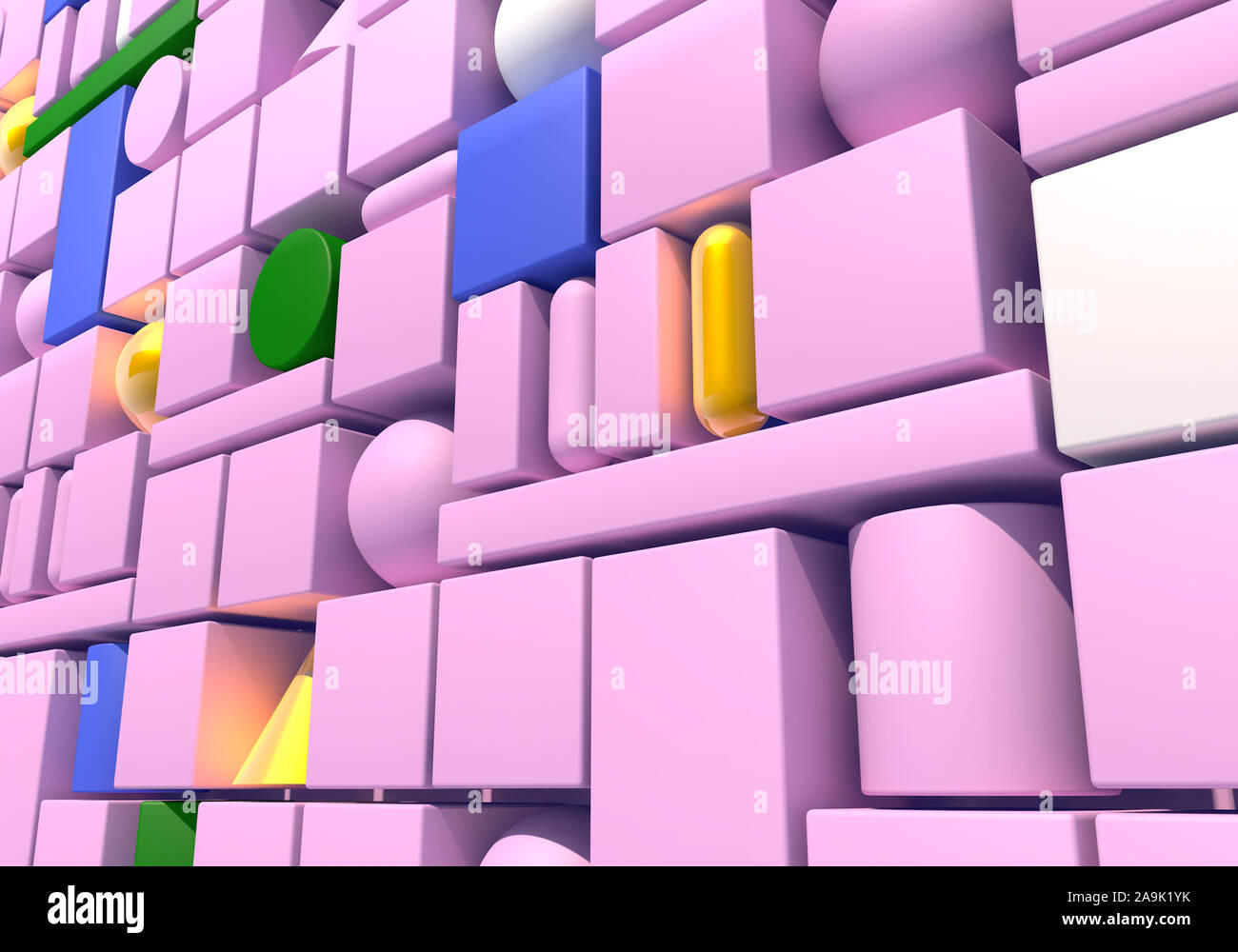 Abstract background with wall of multiple 3d shapes Stock Photo - Alamy