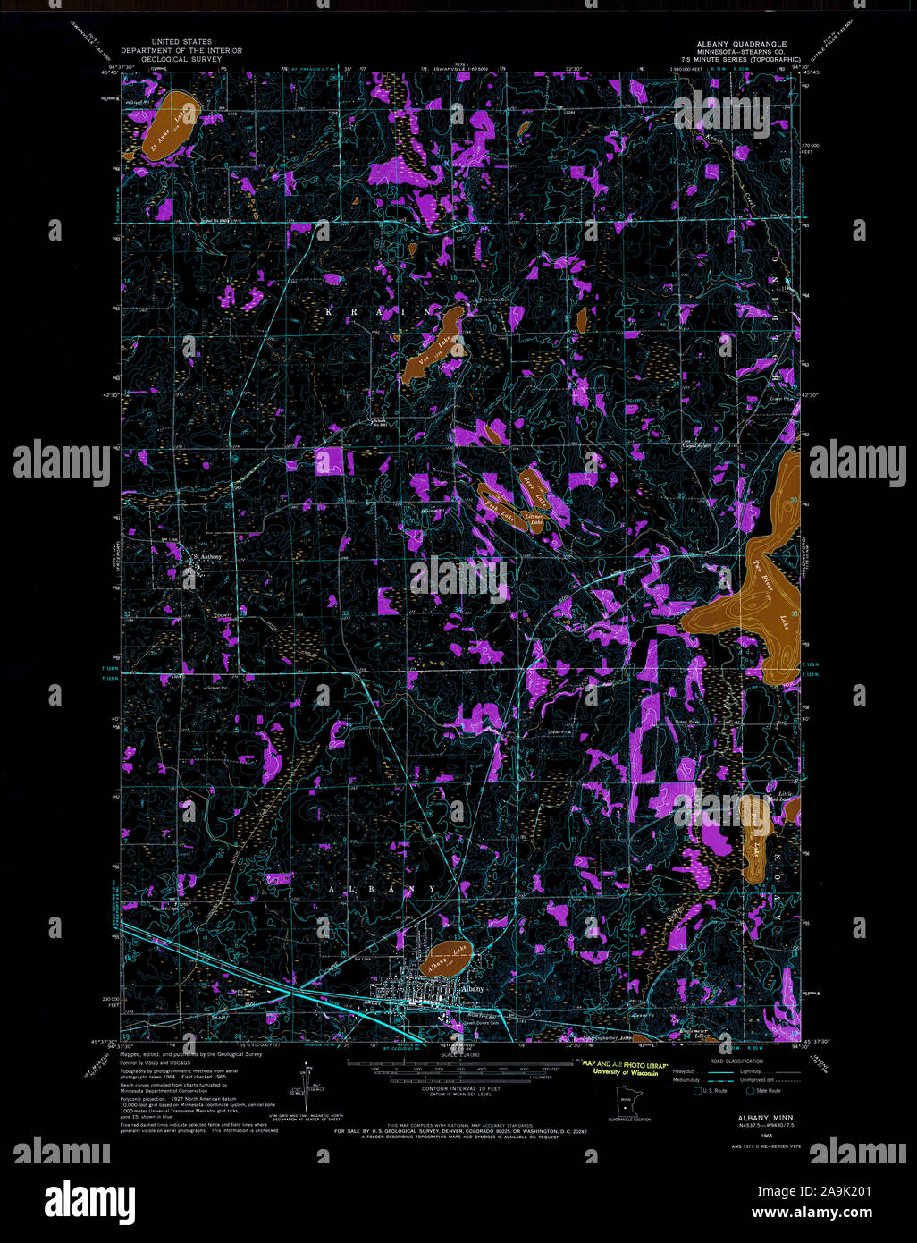 Map of albany minnesota hi-res stock photography and images - Alamy