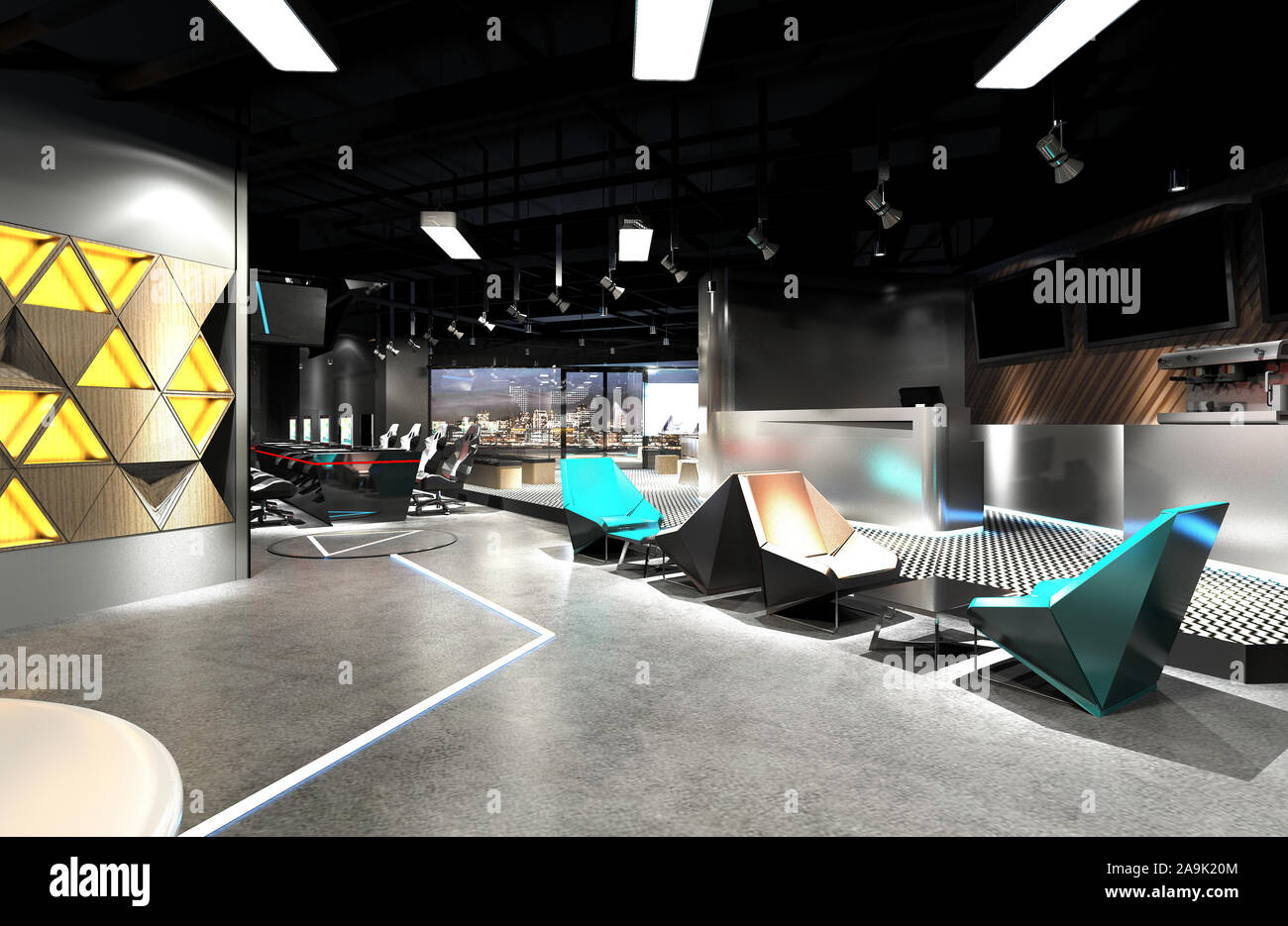 3d render game and technology shop Stock Photo - Alamy