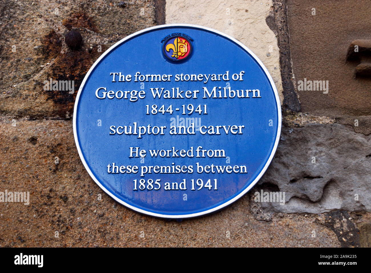 George Walker Milburn Blue Plaque Stock Photo - Alamy