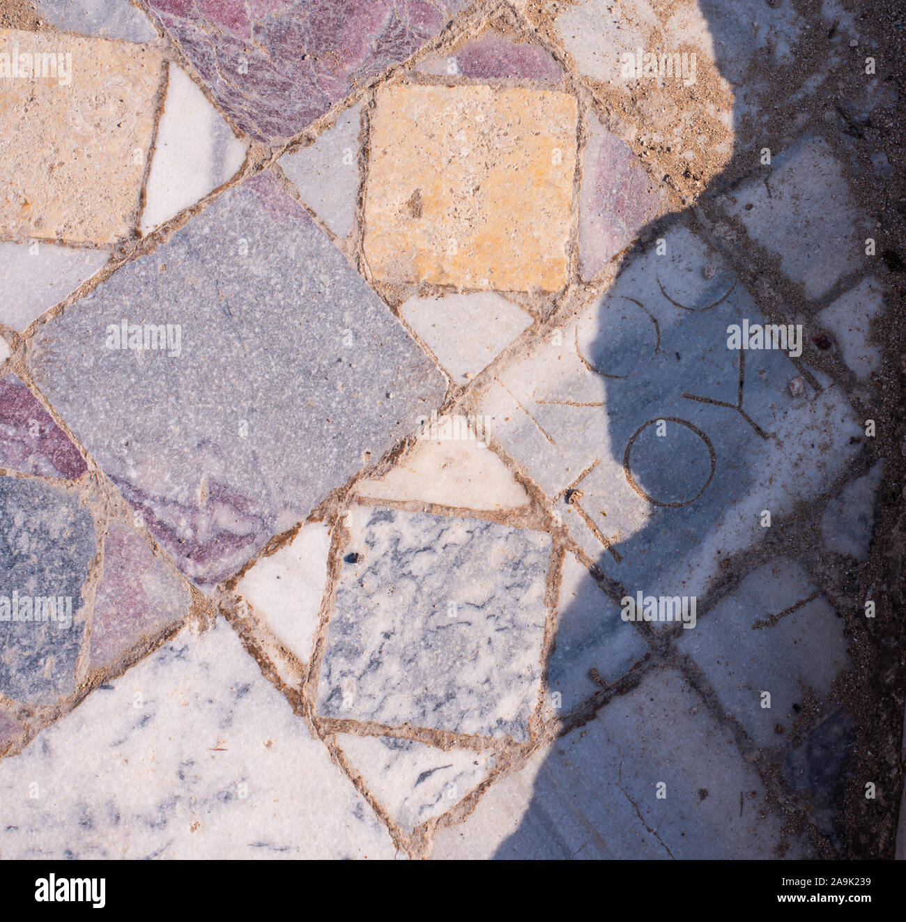 greek inscribed roman floor tiles at Salamis, Cyprus number 3906 Stock ...