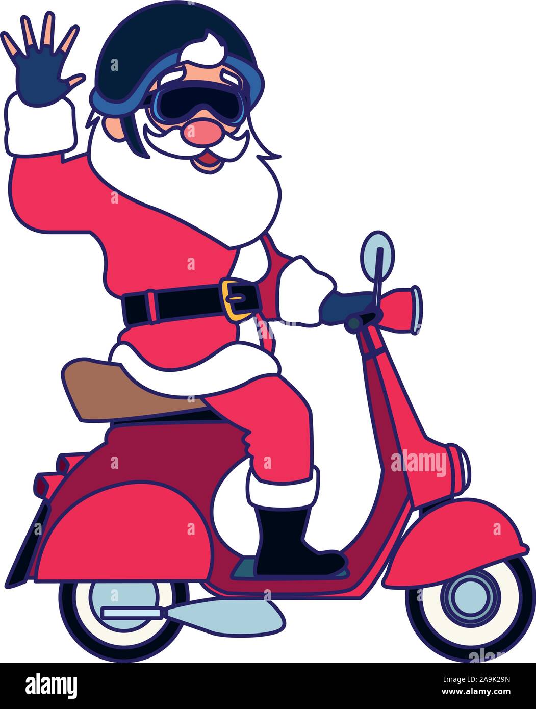 Santa claus riding motorcycle Stock Vector Images - Alamy