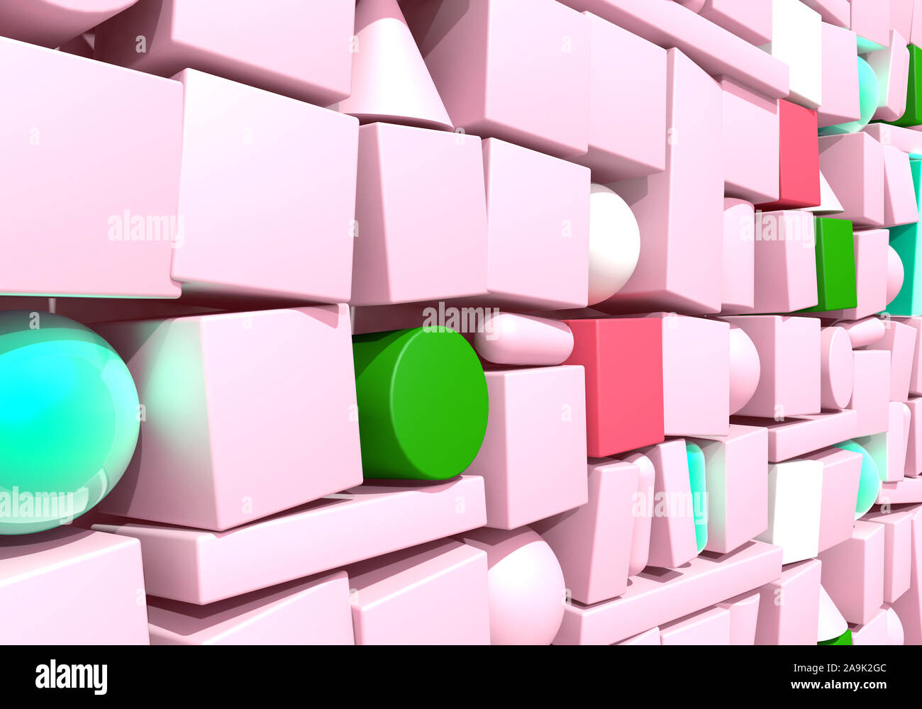 Abstract background with wall of multiple 3d shapes Stock Photo - Alamy
