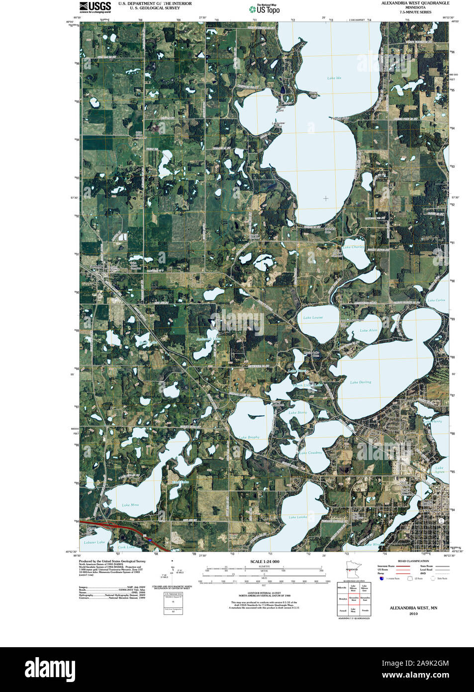 Map of alexandria minnesota hi-res stock photography and images - Alamy