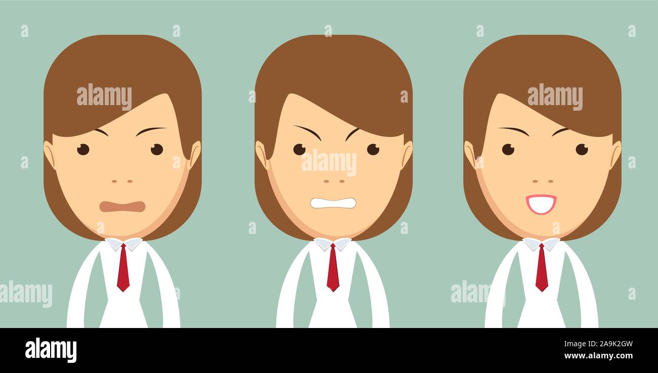 Cartoon girl emotions and expression hi-res stock photography and ...