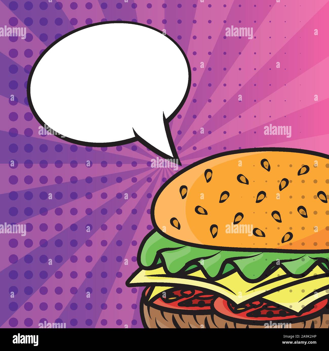 hamburger fast food pop art style Stock Vector Image & Art - Alamy