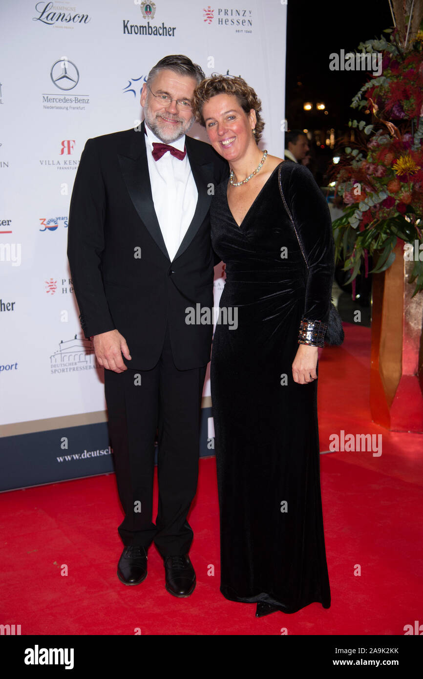 Steffi NERIUS, javelin thrower, with Frank Arentz, red carpet, Red Carpet Show, 38th German ...