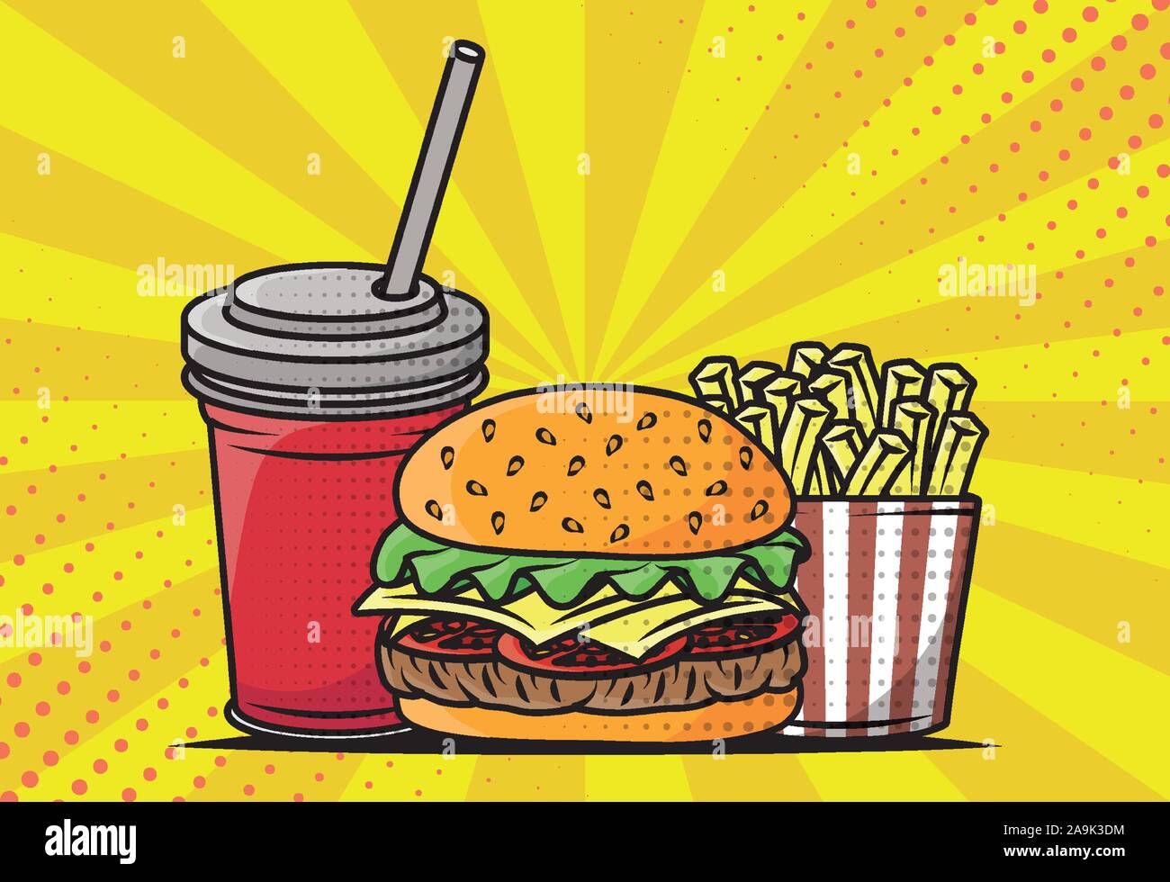 Fast food pop art Stock Vector Images - Alamy