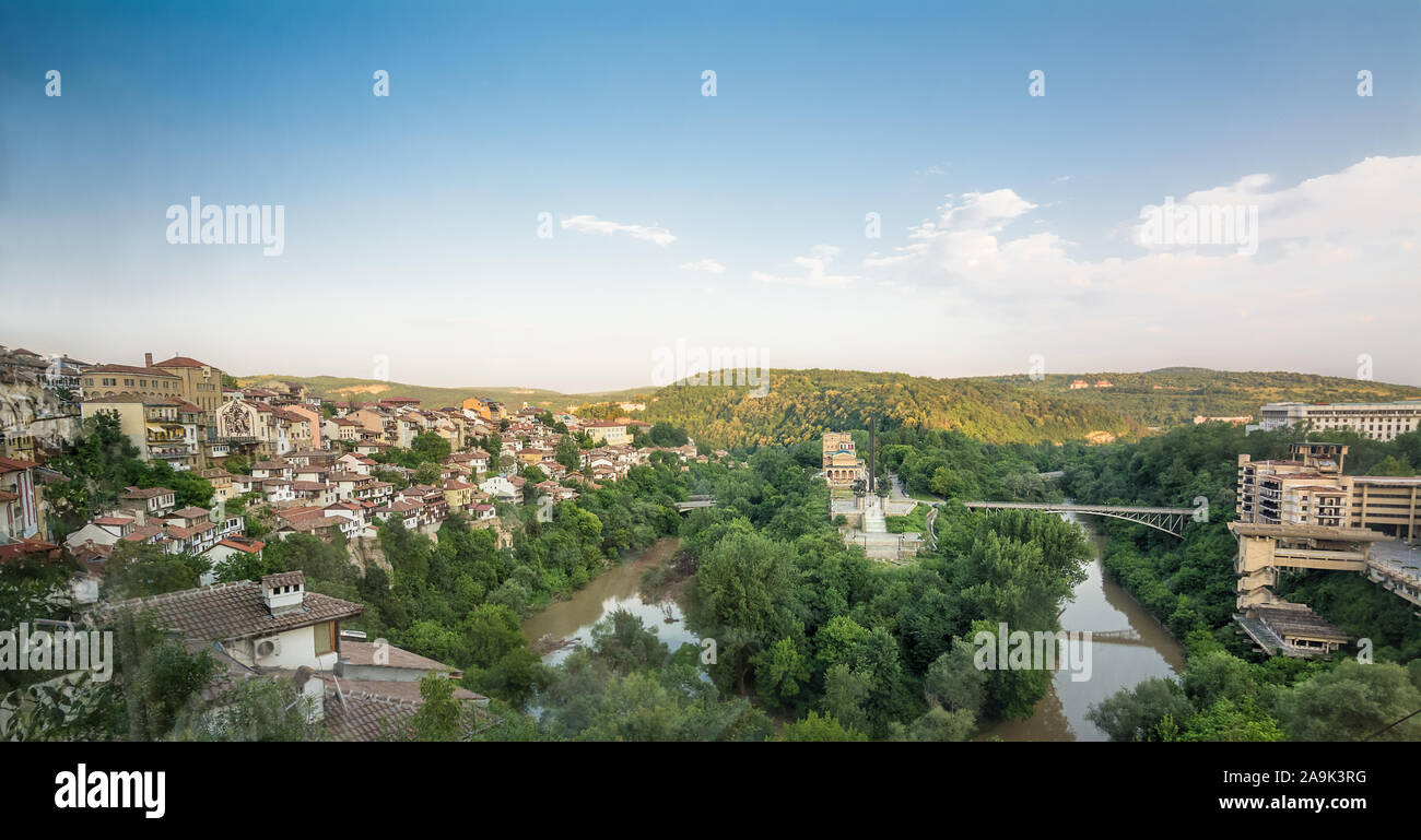 Panorama of the Yantra river in Veliko Tarnovo (Bulgaria Stock Photo ...