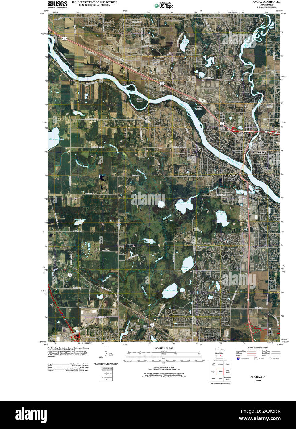 Anoka minnesota map hi-res stock photography and images - Alamy