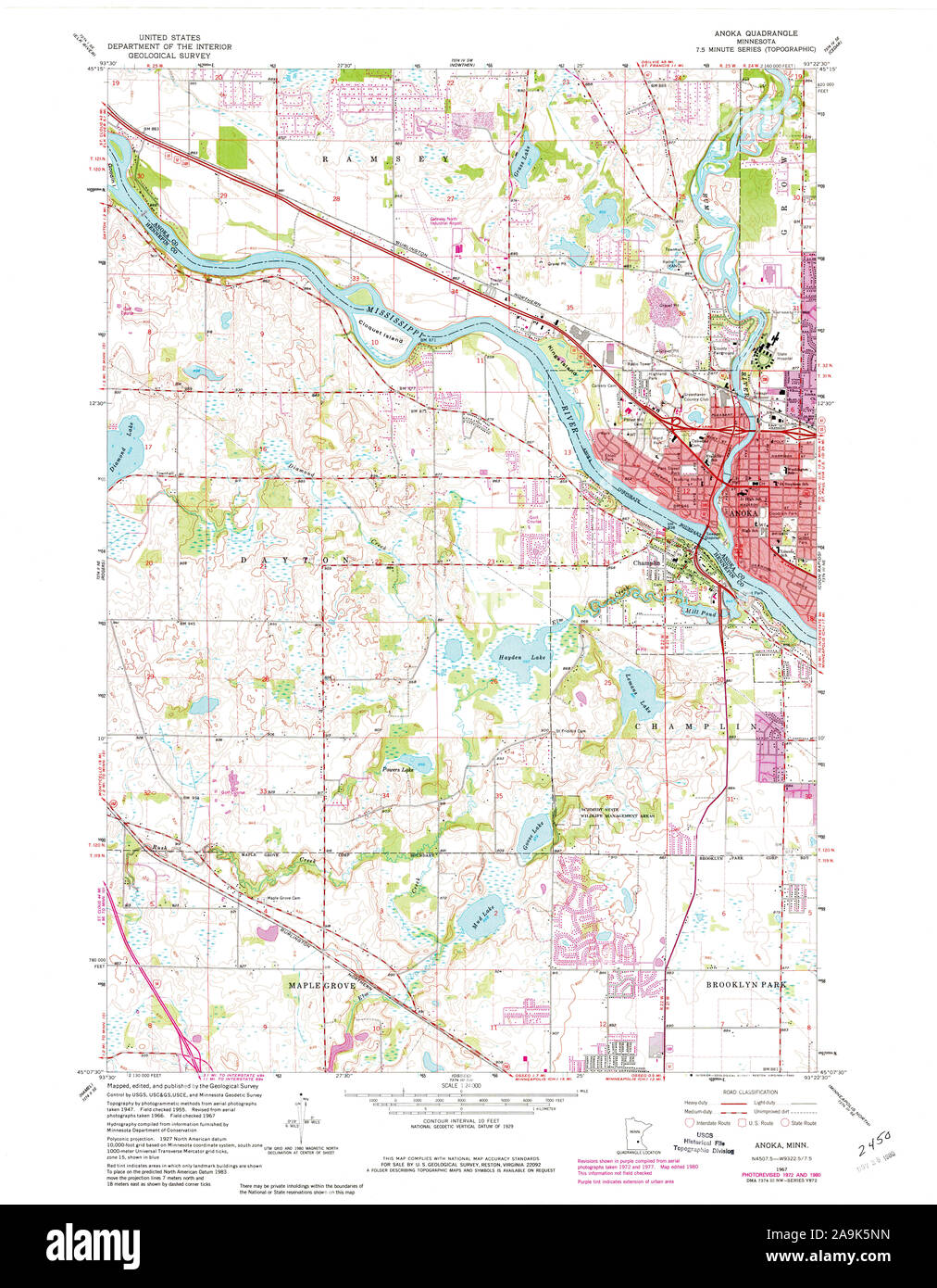 Anoka minnesota map hi-res stock photography and images - Alamy