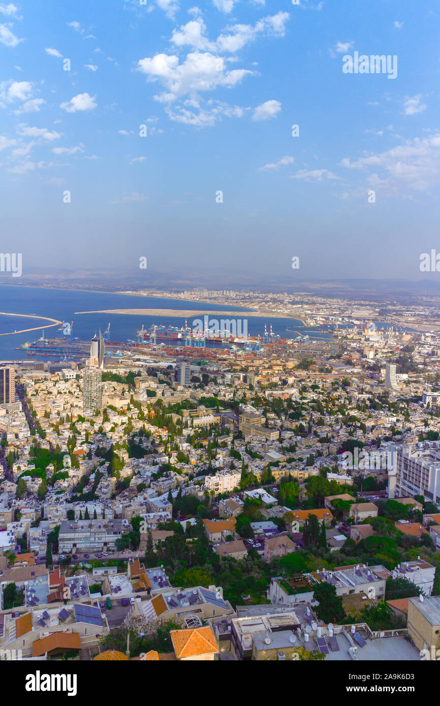 Haifa Israel's largest port on the Mediterranean Sea - Haifa Stock ...