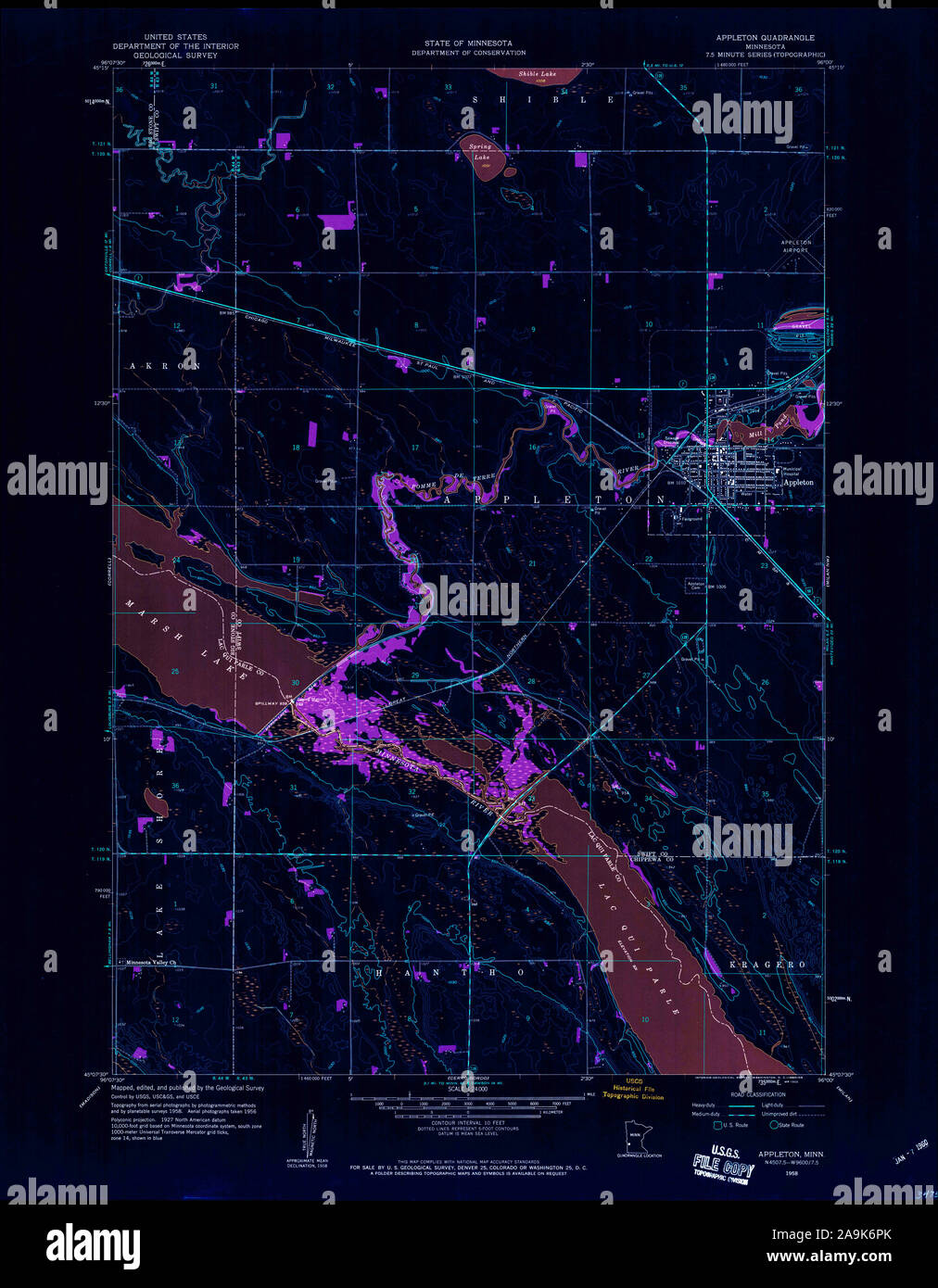 Map of appleton minnesota hi-res stock photography and images - Alamy
