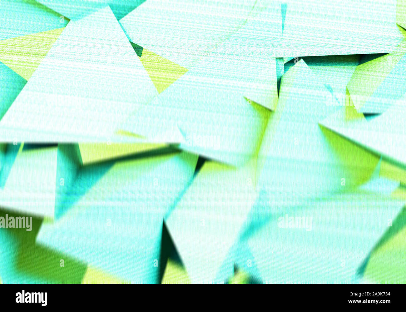 Abstract background with 3D shapes and broken tv glitch effect Stock ...