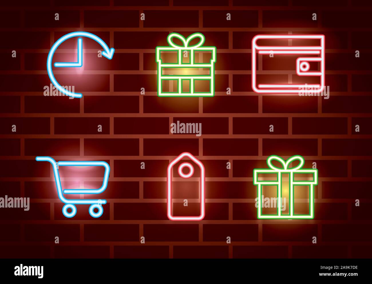 bundle of neon lights icons Stock Vector Image & Art - Alamy