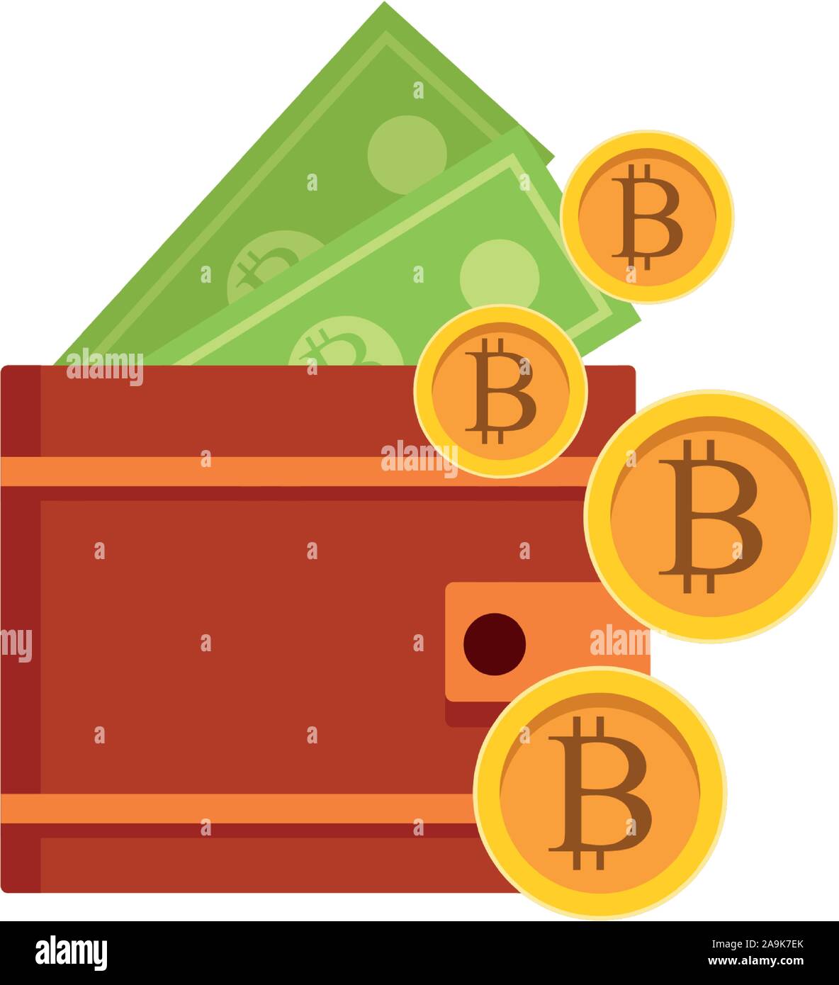 Isolated bitcoins and wallet vector design Stock Vector Image & Art - Alamy