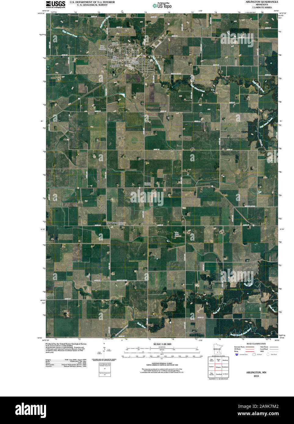 Map of arlington minnesota hi-res stock photography and images - Alamy