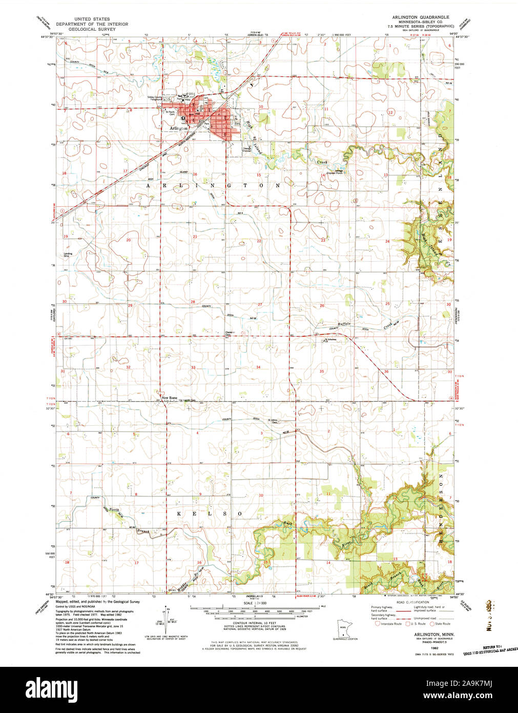 Map of arlington minnesota hi-res stock photography and images - Alamy