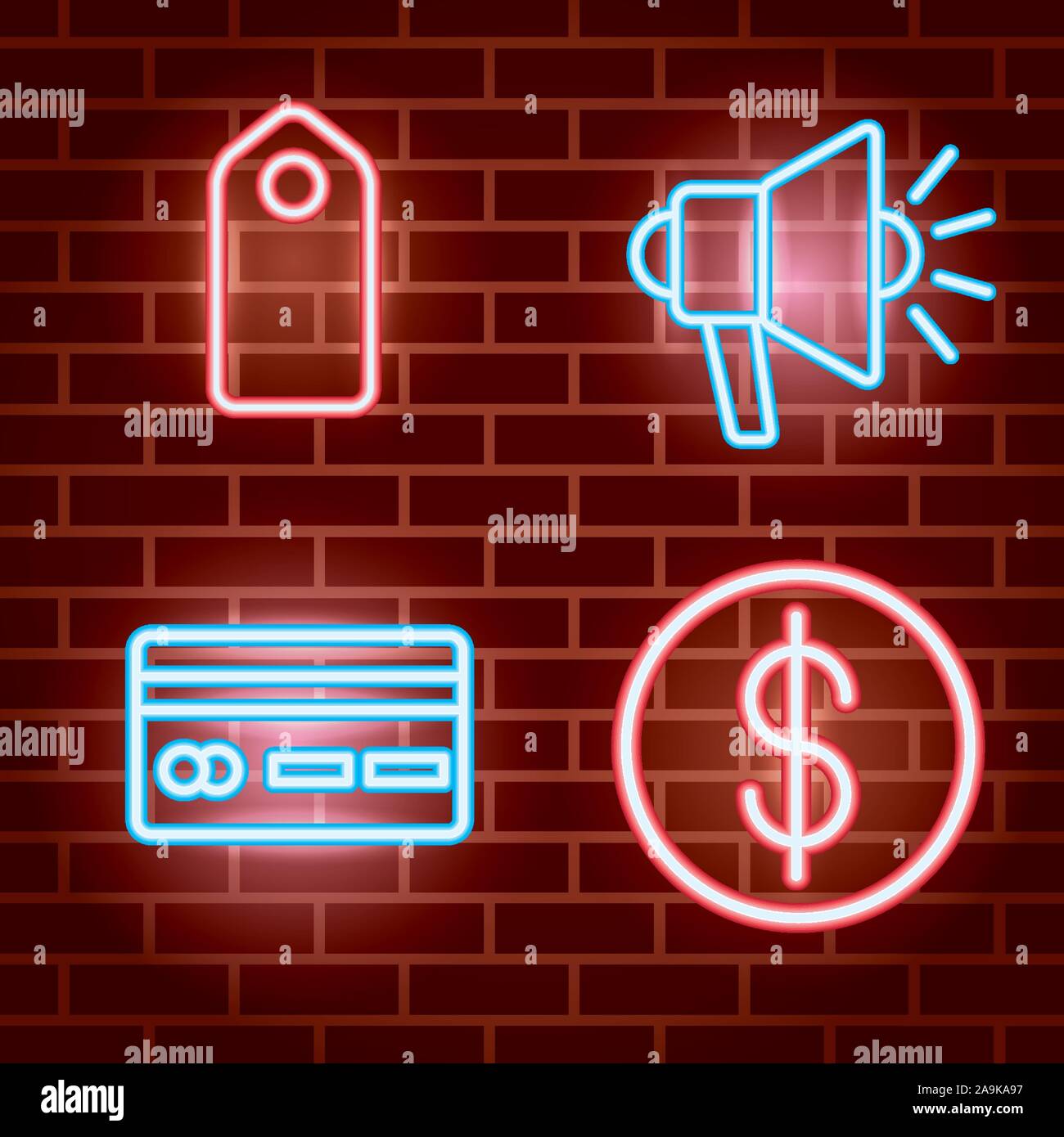 bundle of neon lights icons Stock Vector Image & Art - Alamy