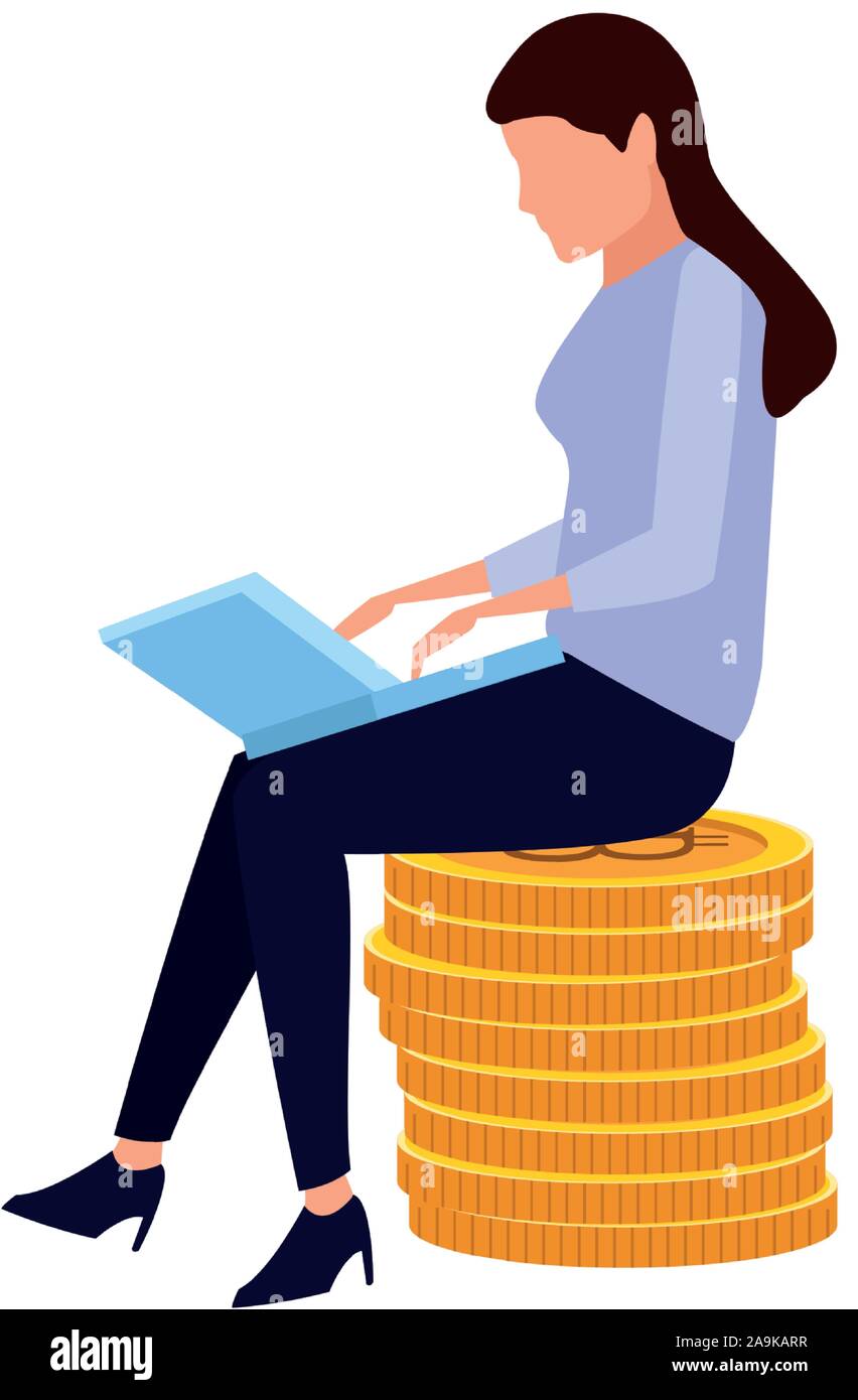 Businesswoman avatar laptop Stock Vector Images - Alamy