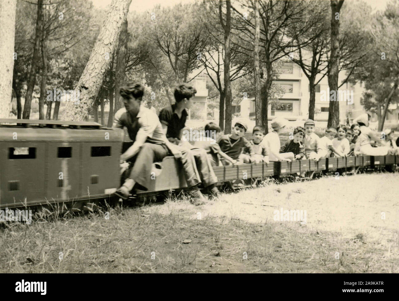 Children on train Stock Photo - Alamy