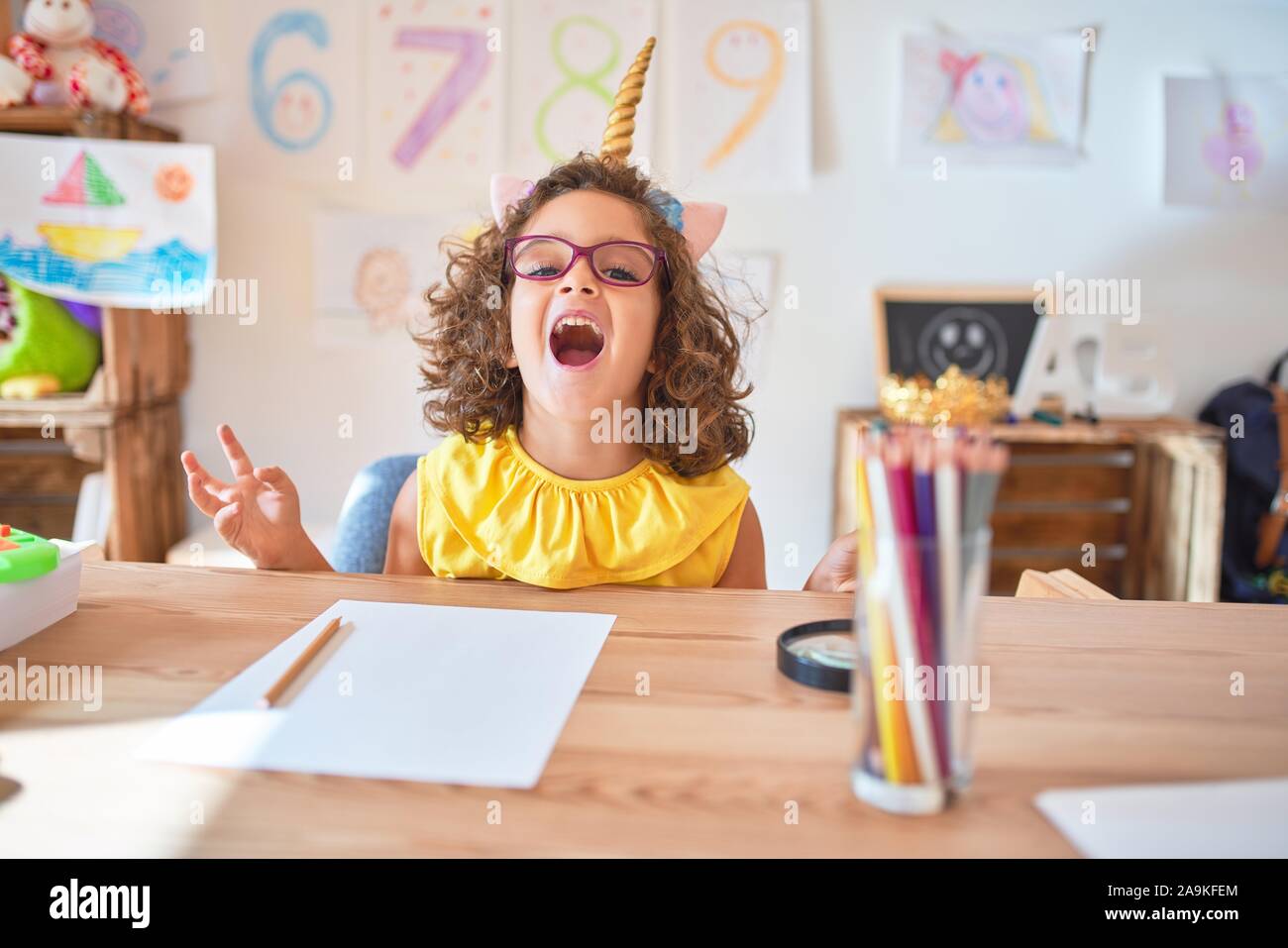 Angry child shouting kindergarten hi-res stock photography and images ...