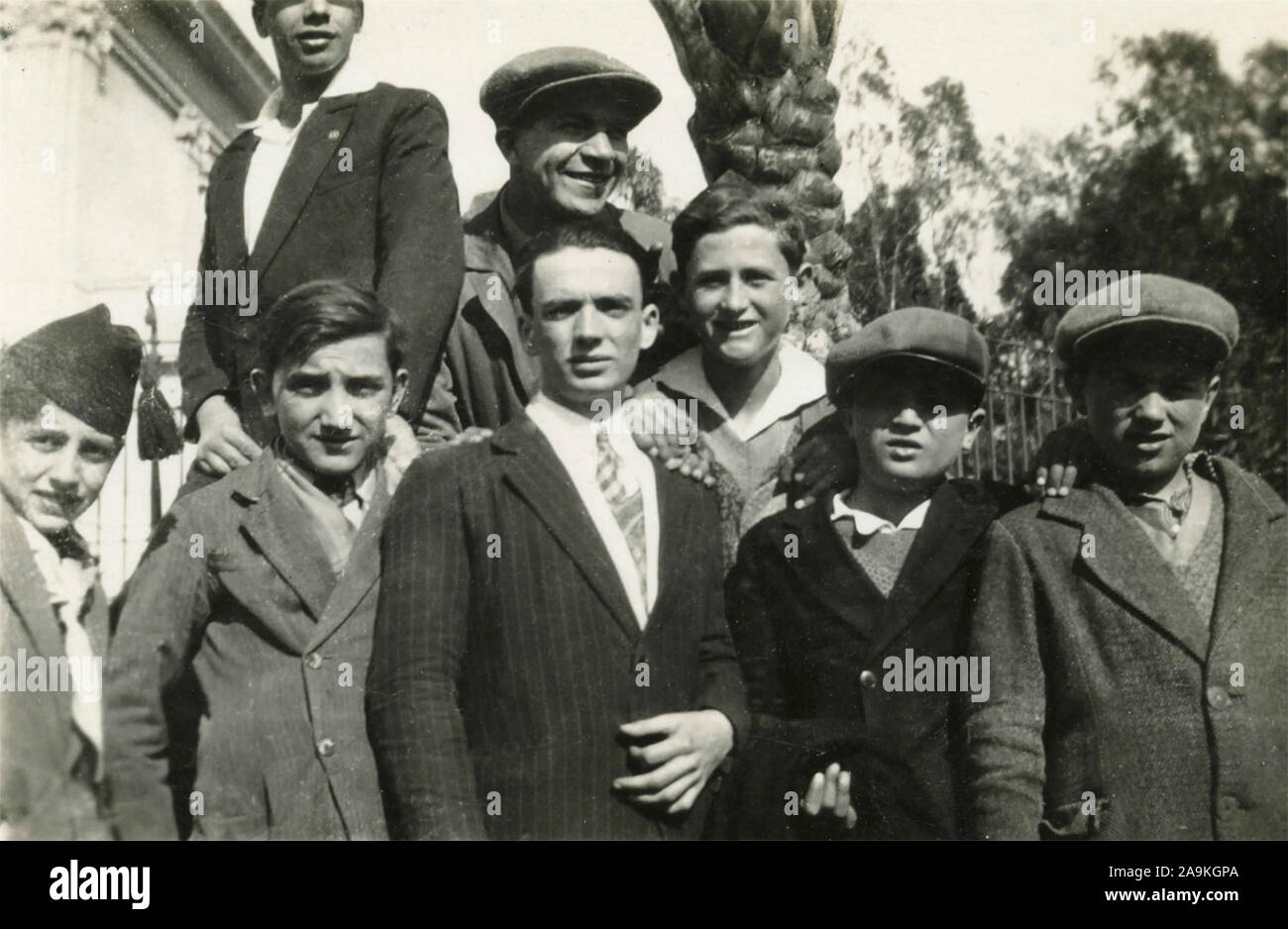 A group of men and boys, Italy Stock Photo - Alamy